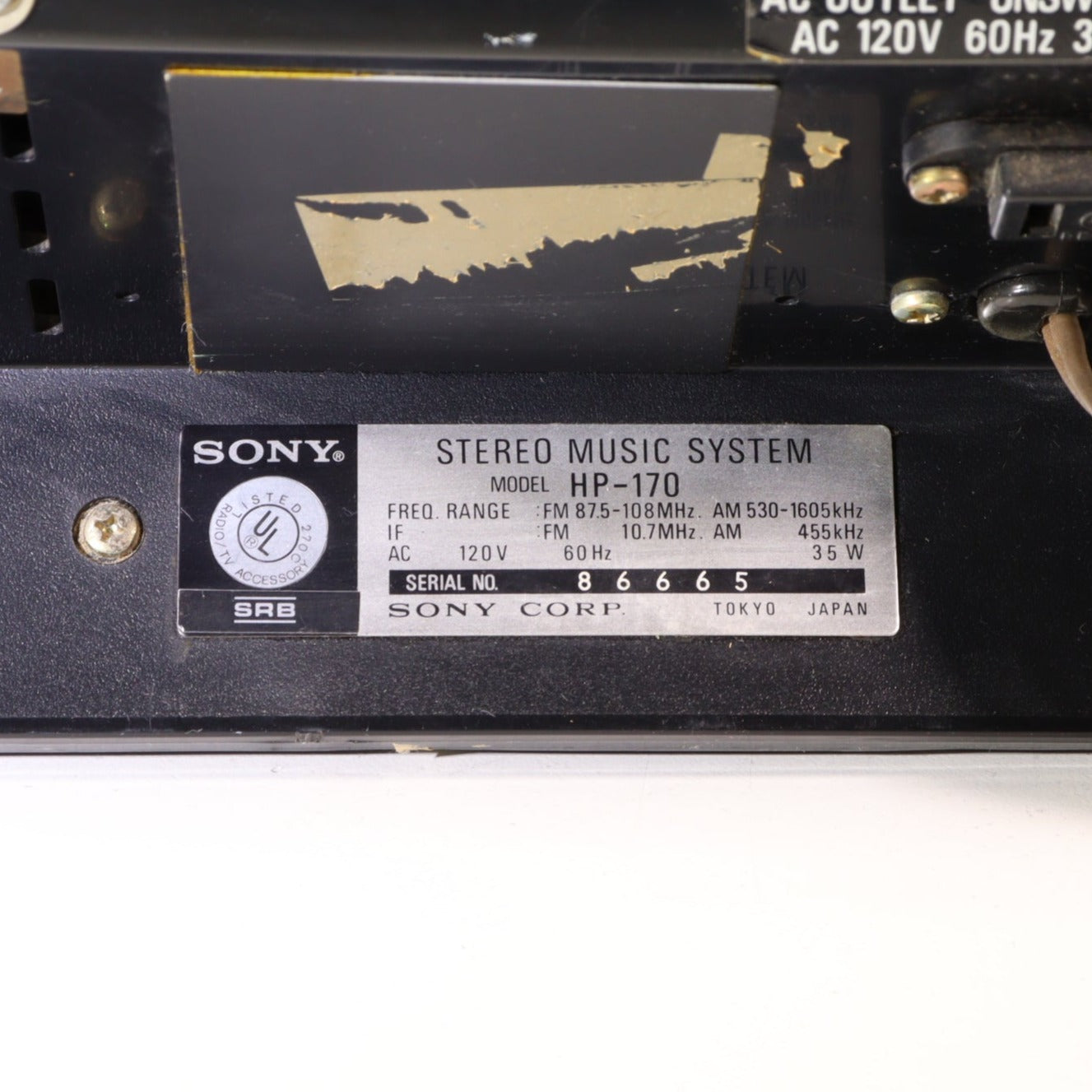 Sony HP-170 Stereo Music System Record Player