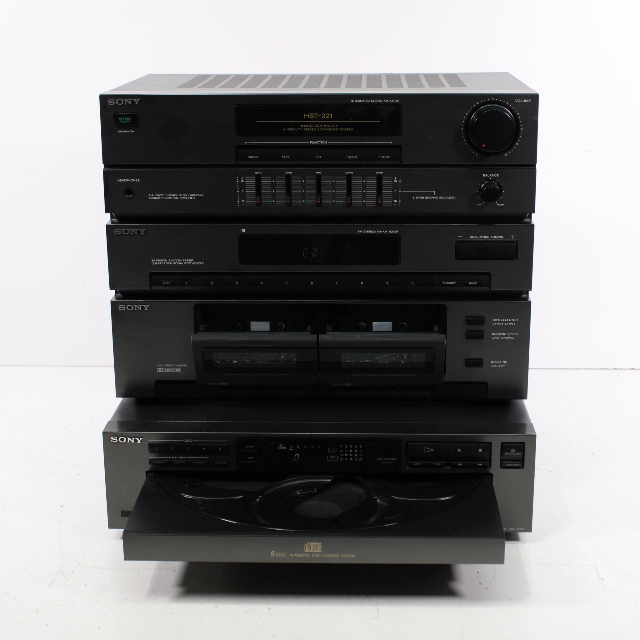 Sony HST-221 Hi-Fidelity Stereo Component System with CDP-C221