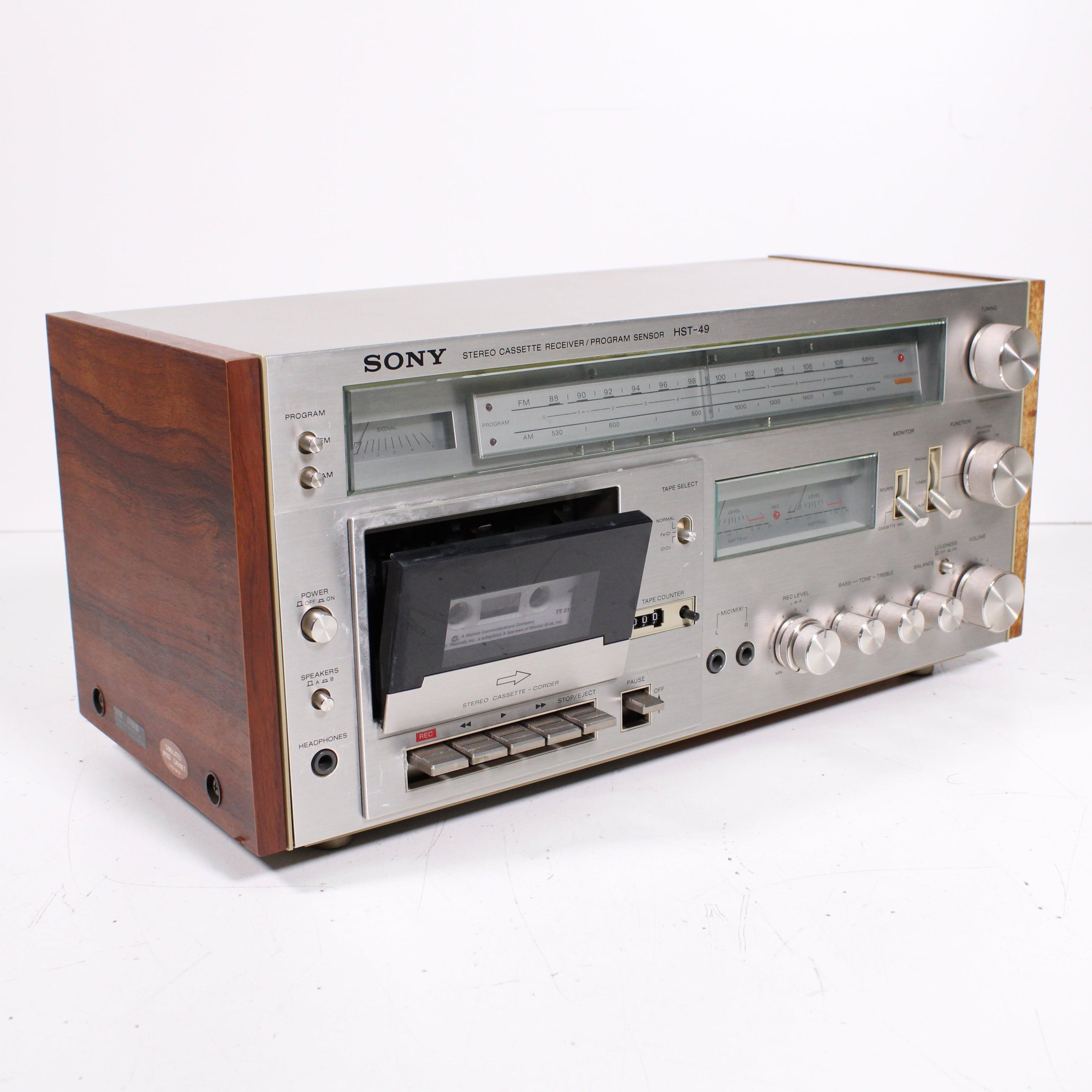 Sony HST-49 Single Stereo Cassette Receiver Music System Wooden Side P ...