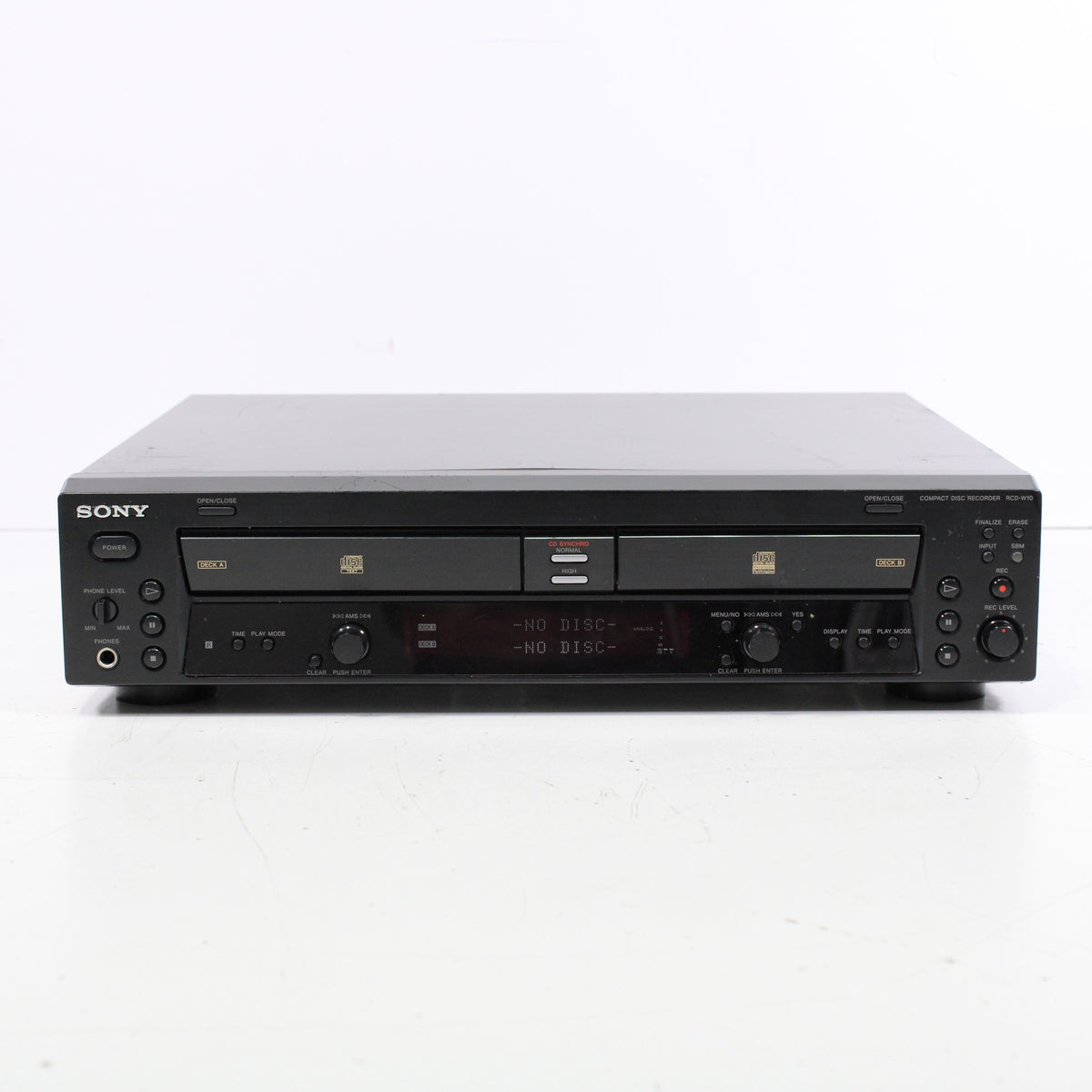 Sony RCD-W10 Dual Deck 1-CD + 1-CD-R/RW Recorder 4X High-Speed Dubbing ...