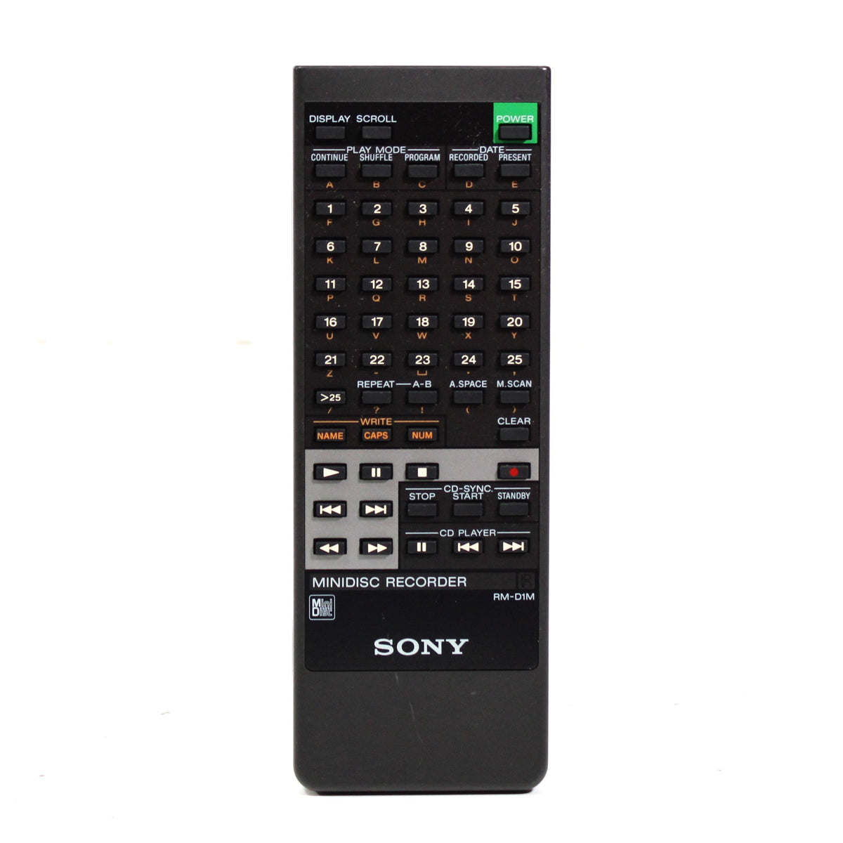 Sony RM-D1M Remote Control for Minidisc Deck MDS-101 MDS-501 ...