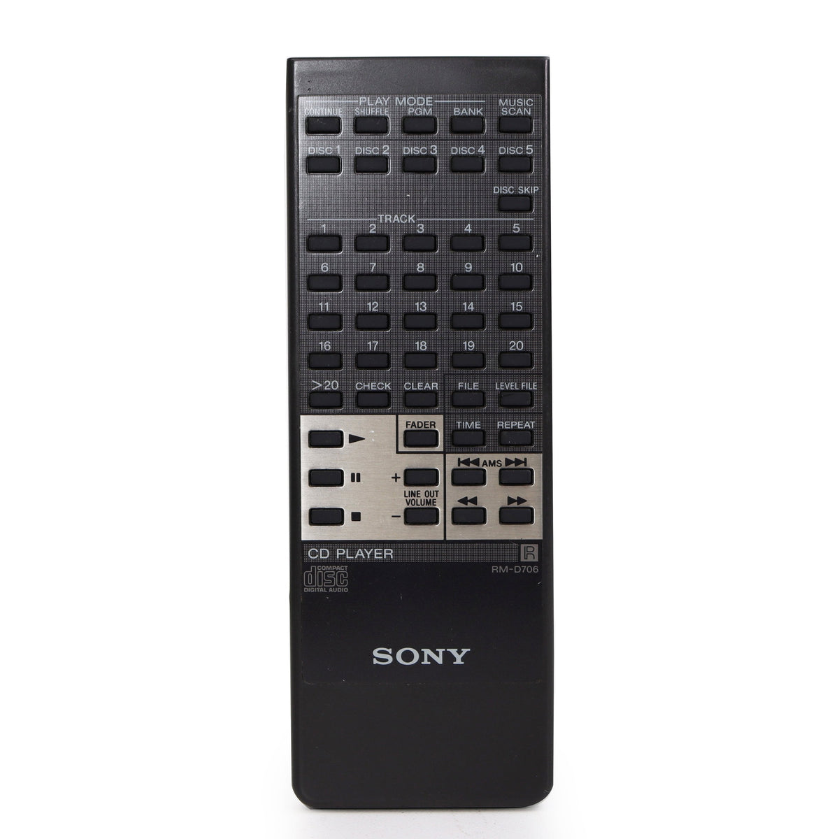 Sony RM-D706 Remote Control for 5-Disc CD Changer CDP-C75ES — SpenCertified