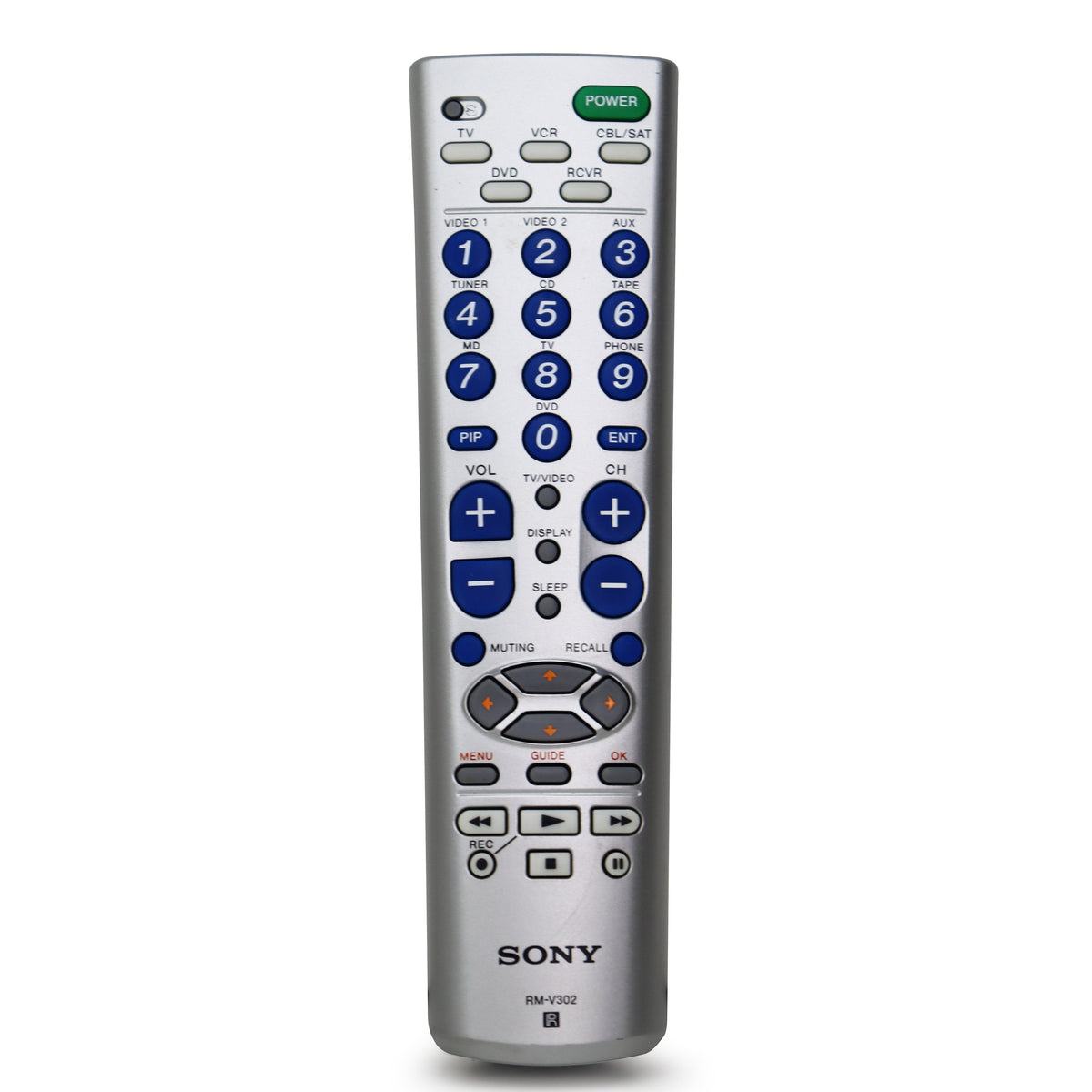 Sony RM-V302 5-Device Universal Remote Control for TV VCR CBL DVD RCVR ...