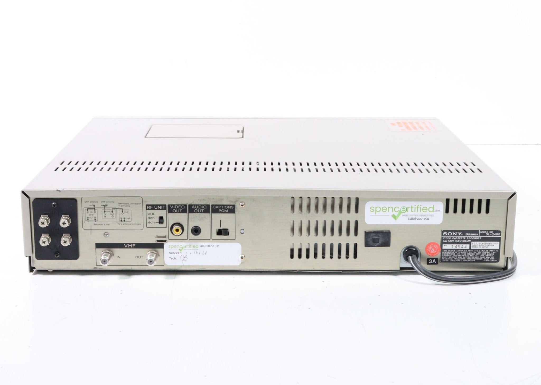 Sony SL-2400 Betamax VTR Video Tape Recorder and Player System