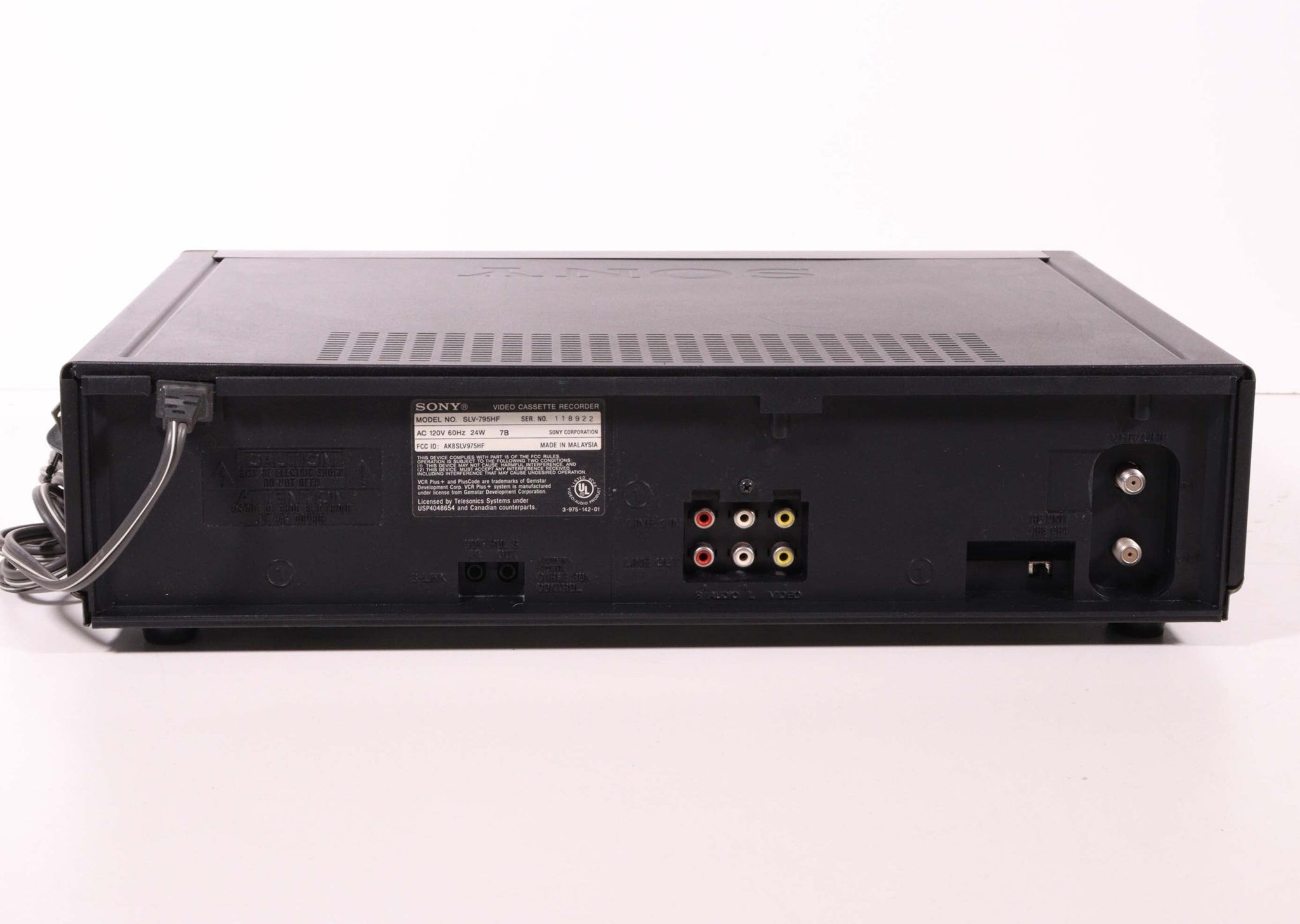 Sony SLV-795HF 4-Head Hi-Fi Stereo VCR Video Cassette Recorder Player ...