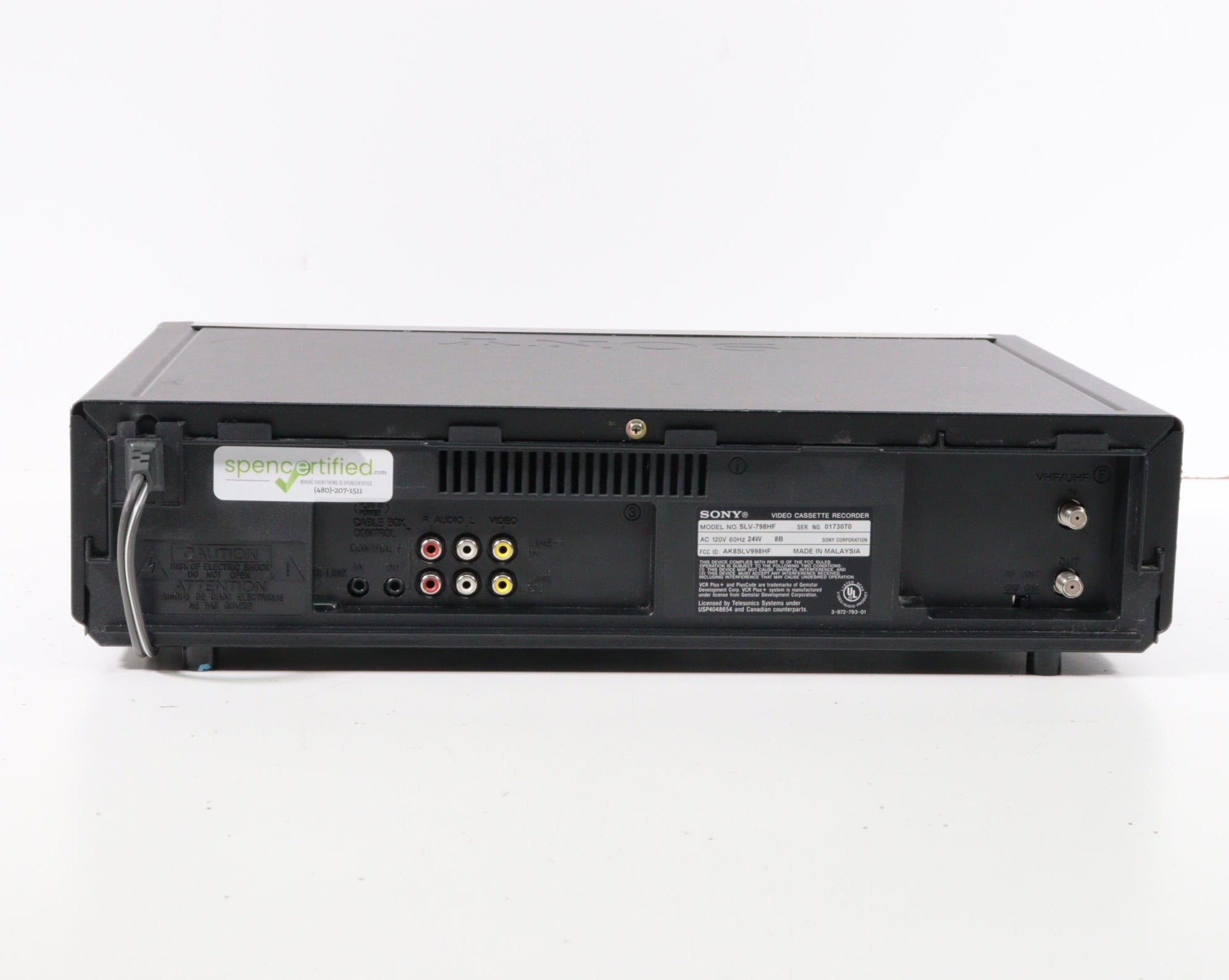Sony SLV-798HF Hi-Fi Stereo VCR VHS Player