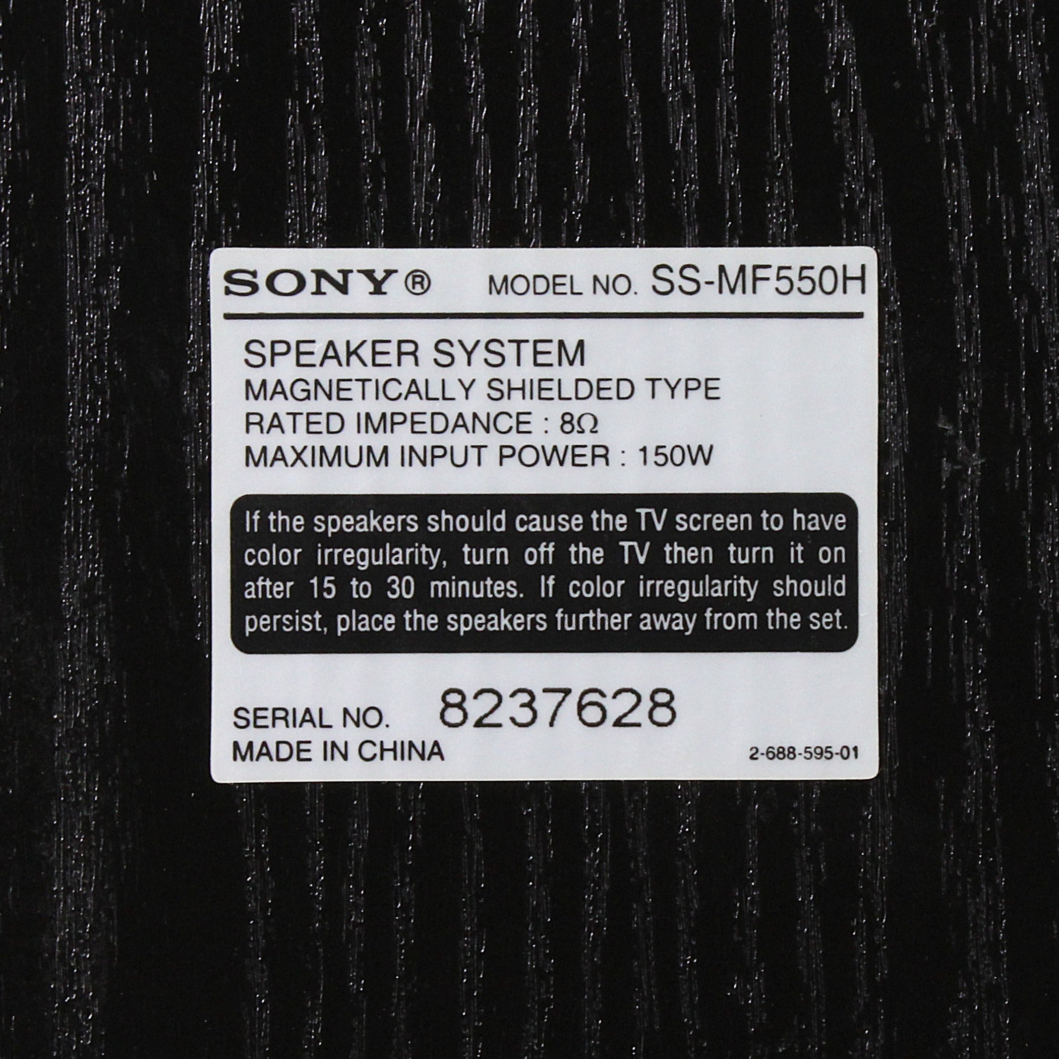 Sony SS-MF550H 3-Way Floorstanding 3-Driver Speaker Pair — SpenCertified