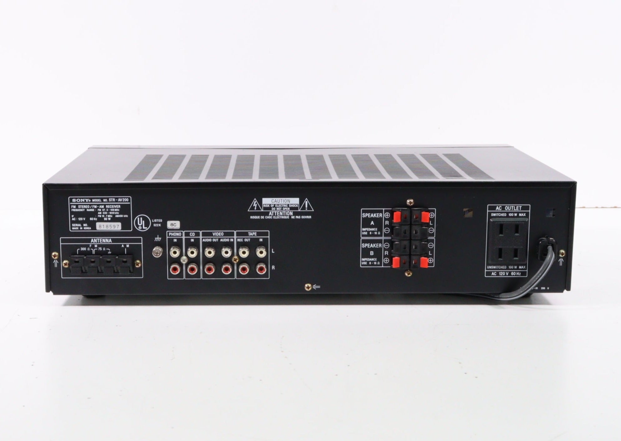 Sony STR-AV200 AV Control Center FM Stereo FM/AM Receiver with Quartz