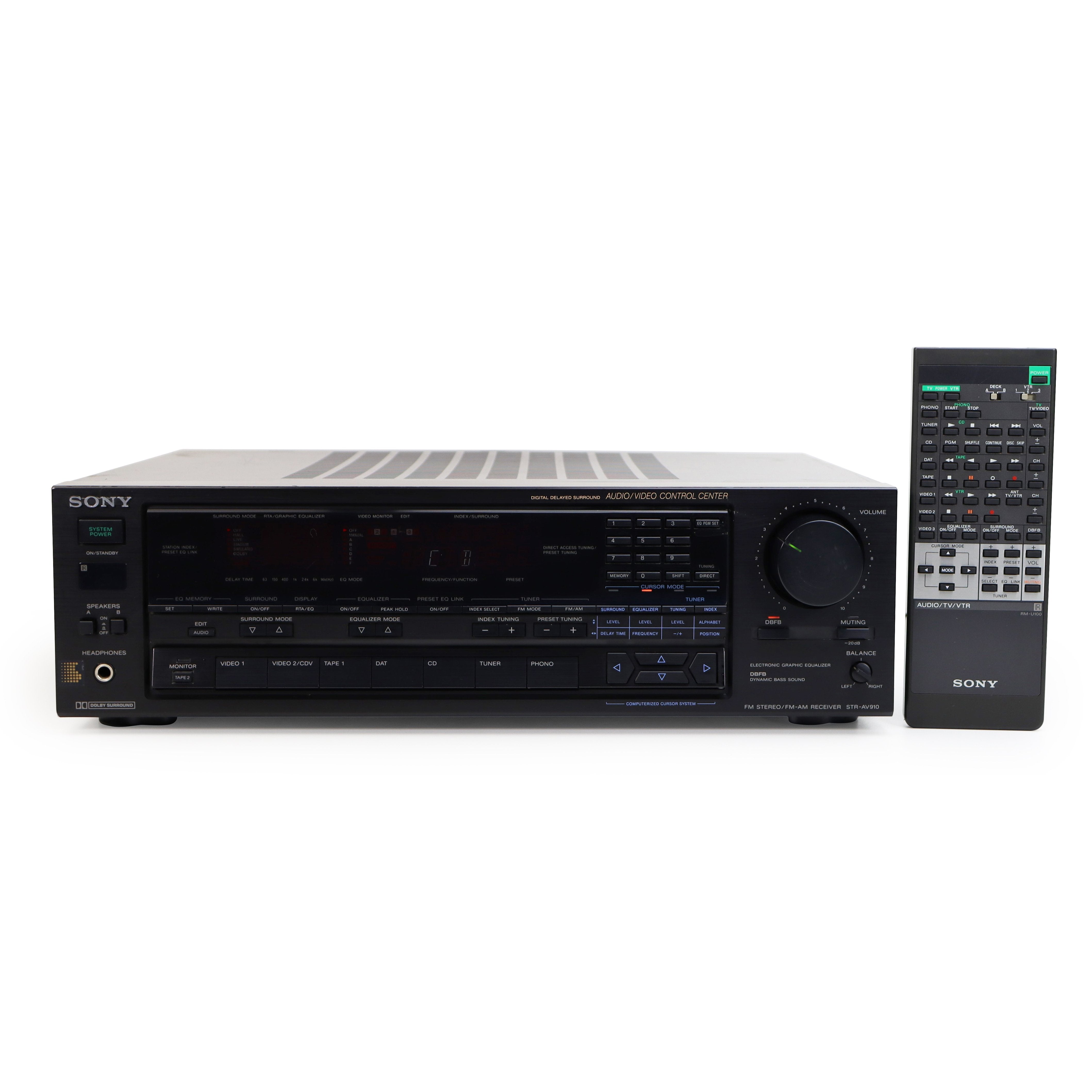 Sony STR-AV910 FM Stereo FM AM Receiver AV Control Center with Phono