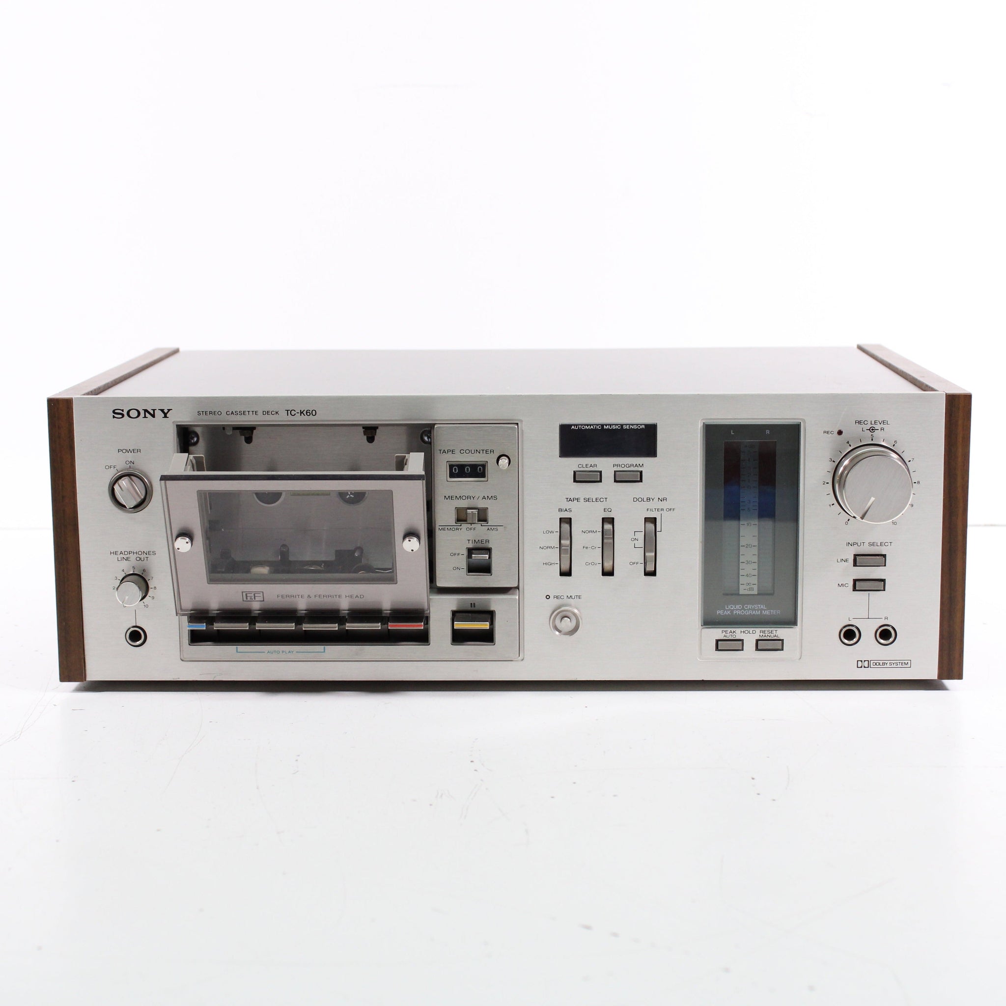 Sony TC-K60 Single Stereo Cassette Deck Wooden Side Panels (1978) (AS