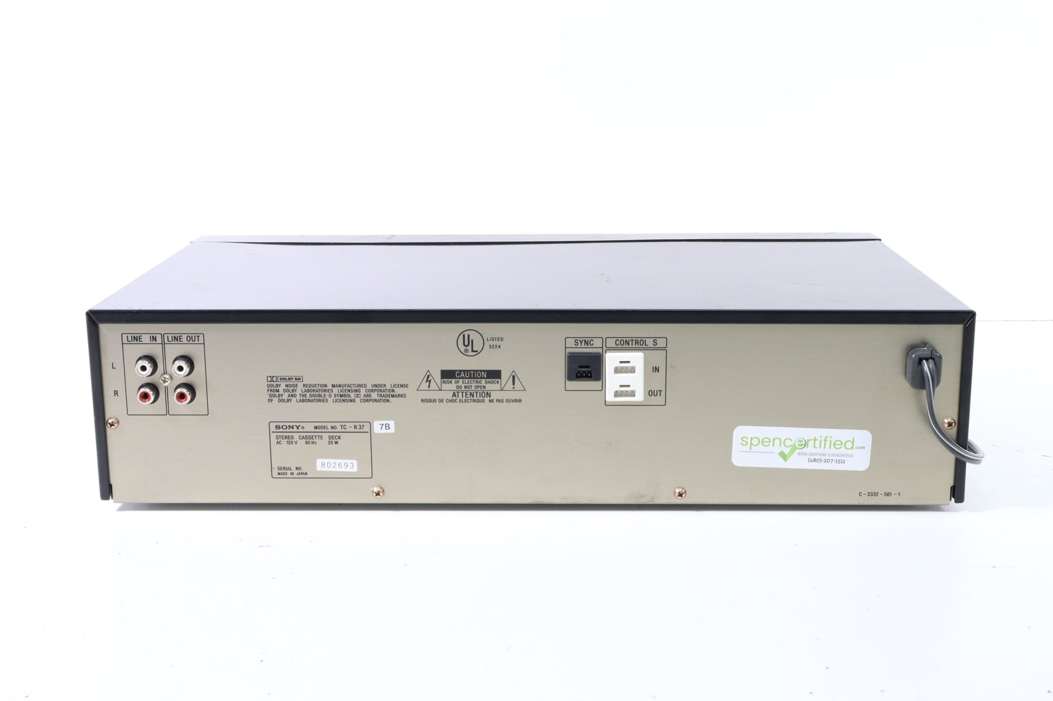 Sony TC-R37 Single Stereo Cassette Deck with Auto Reverse