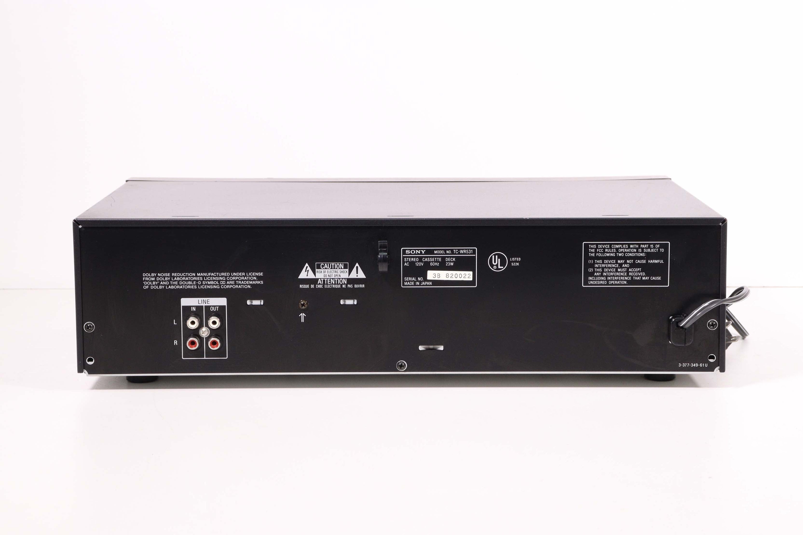Sony TC-WR531 Dual Stereo Cassette Deck Player Recorder (AS IS ...