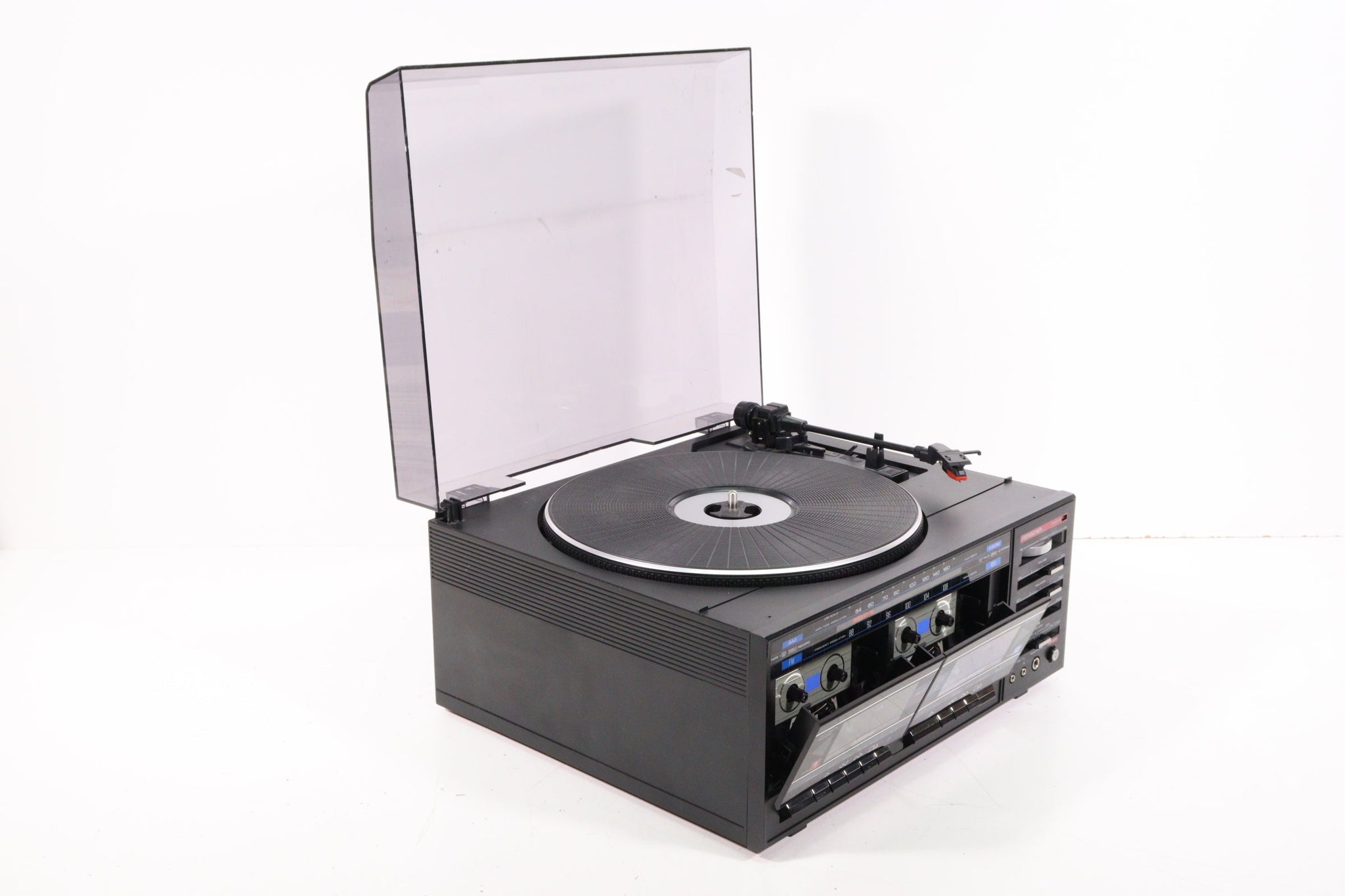 Soundesign 6822 Dual Turntable Cassette Player Recorder with AM FM Rad