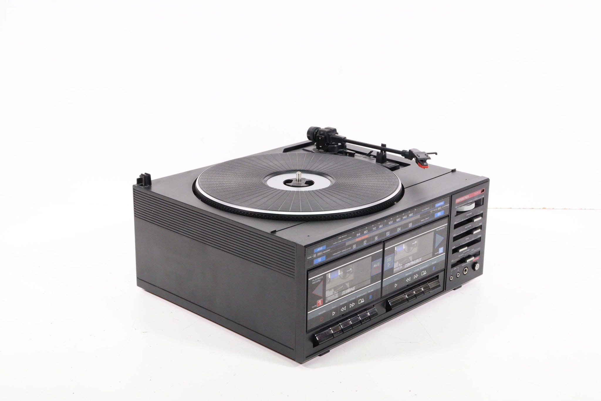 Soundesign 6822 Dual Turntable Cassette Player Recorder with AM FM Rad