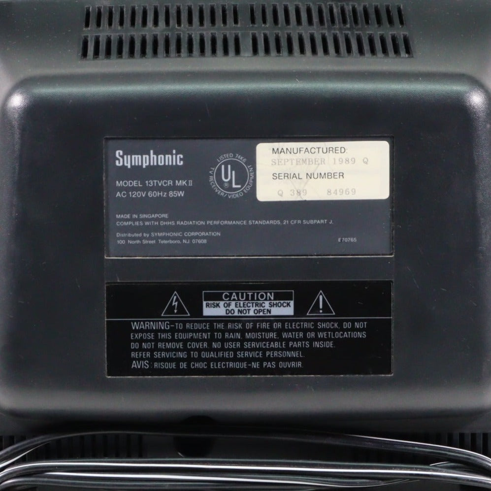 Symphonic 13TVCR MK II Retro 13" CRT TV VCR Combo (VCR WON'T PLAY OR E