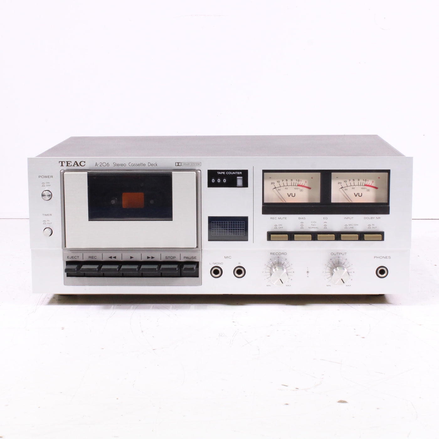 TEAC A‑206 Stereo Cassette Deck with Dolby System (1980s) — SpenCertified