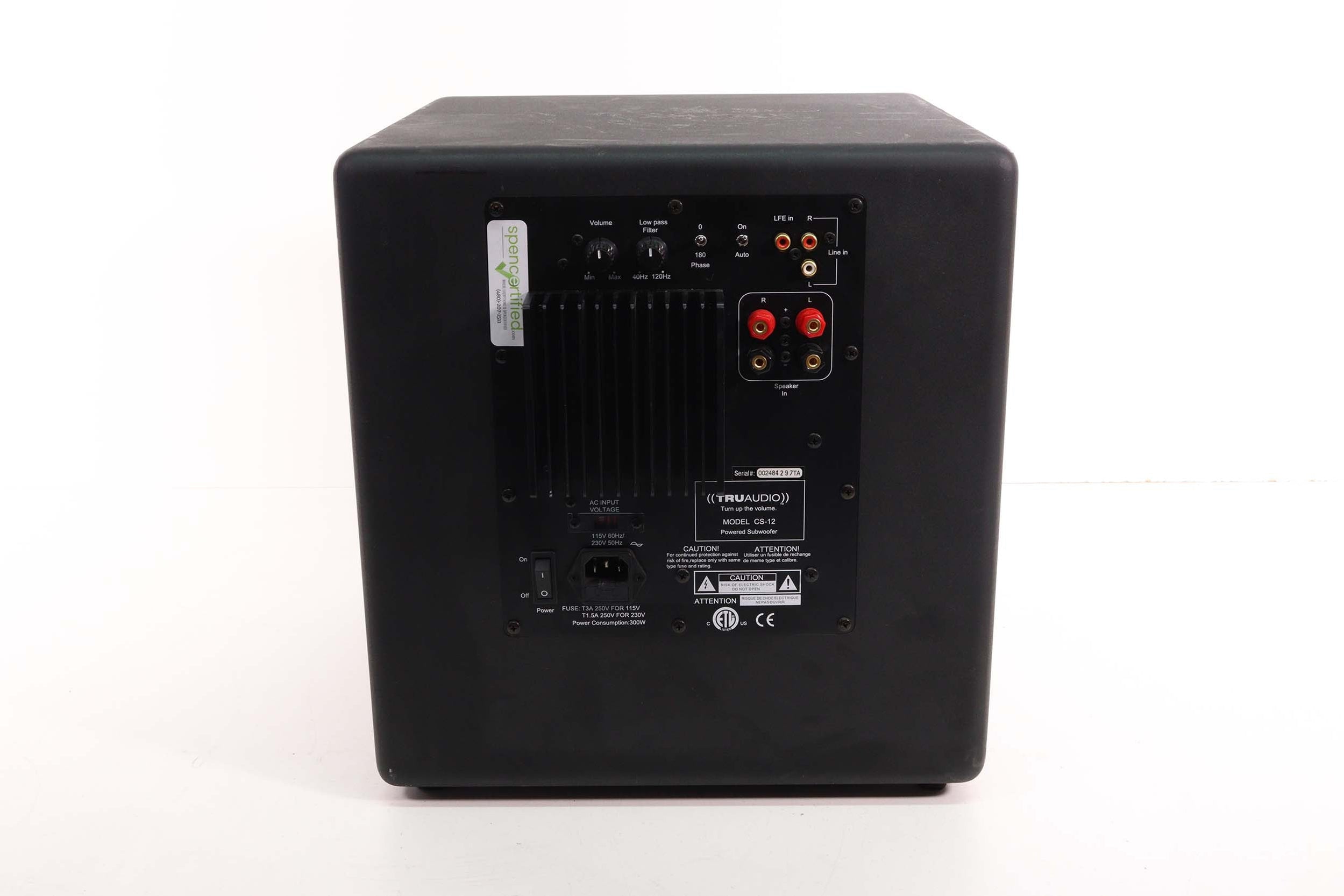 TRUAUDIO CS-12 Powered Subwoofer (Damage to woofer) — SpenCertified