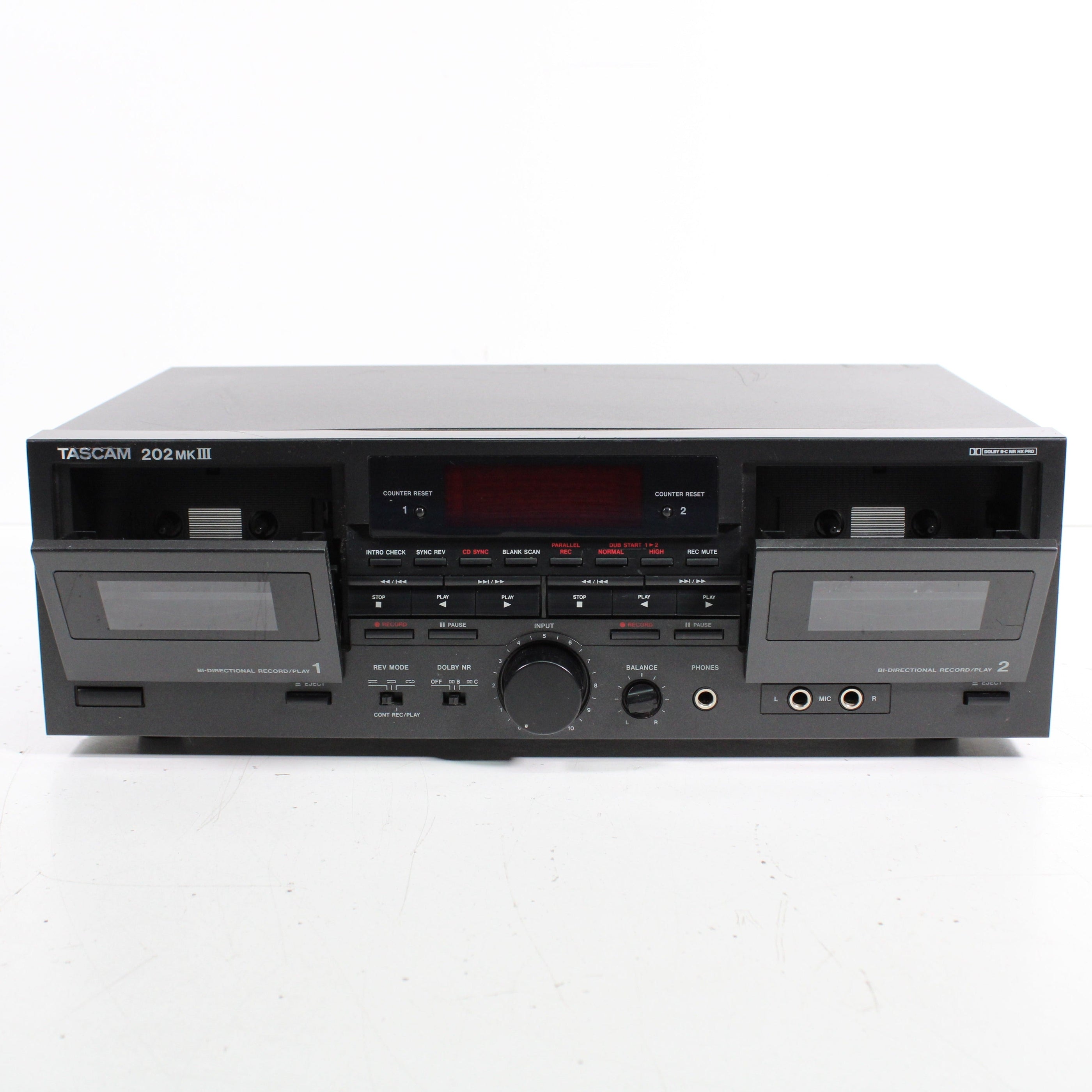 Tascam 202MKIII Professional Dual Cassette Deck Bi-Directional Record ...