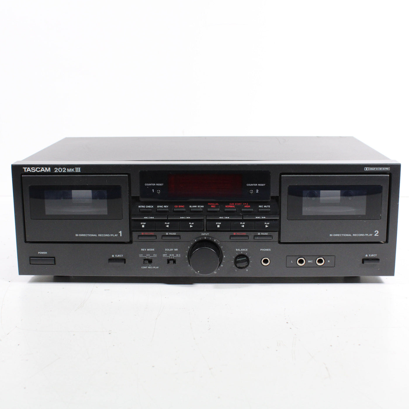 Tascam 202MKIII Professional Dual Cassette Deck Bi-Directional Record ...
