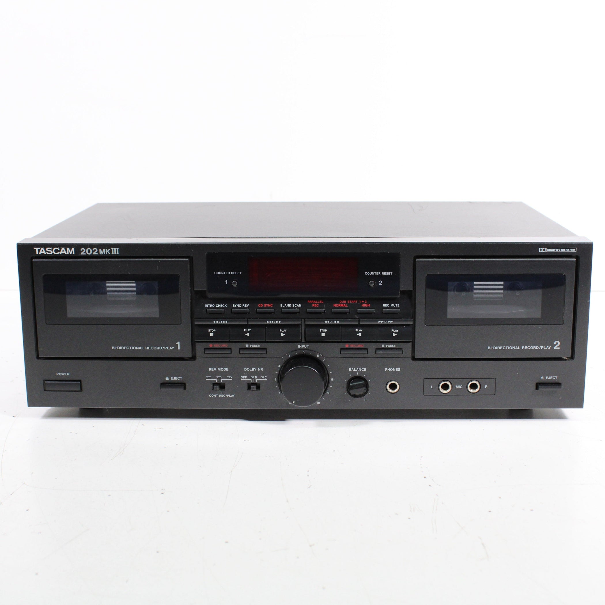 Tascam 202MKIII Professional Dual Cassette Deck Bi-Directional Record ...
