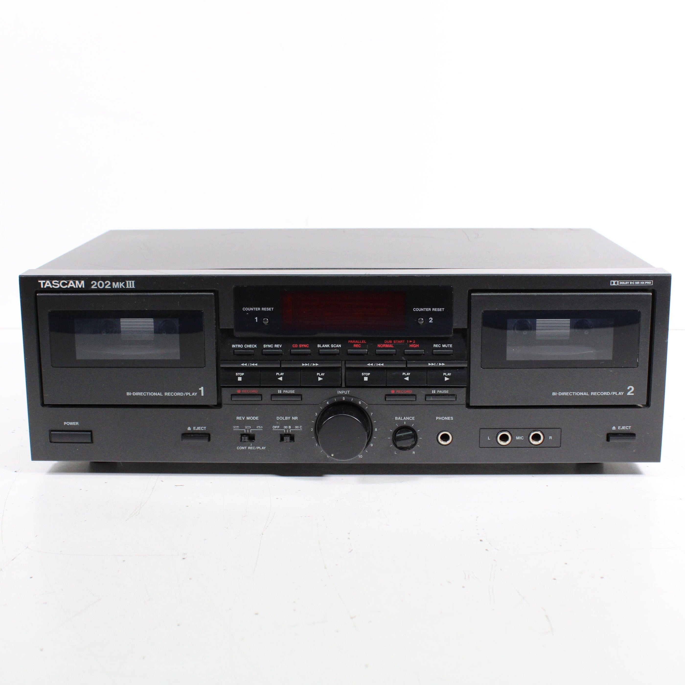 Tascam 202MKIII Professional Dual Cassette Deck Bi-Directional Record ...