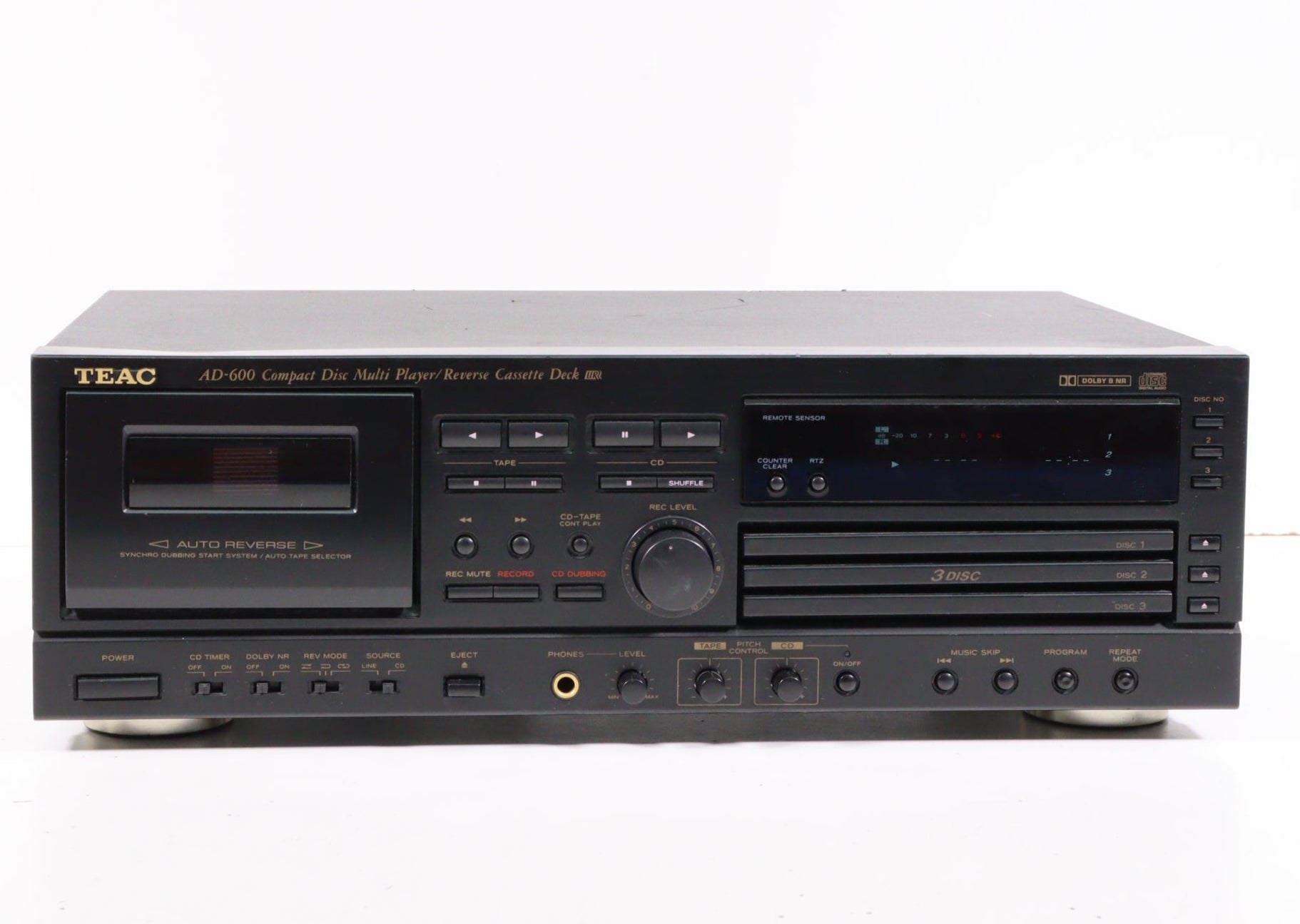 Teac AD-600 3-Disc CD Player and Cassette Deck Combo System (NO BUTTON ...