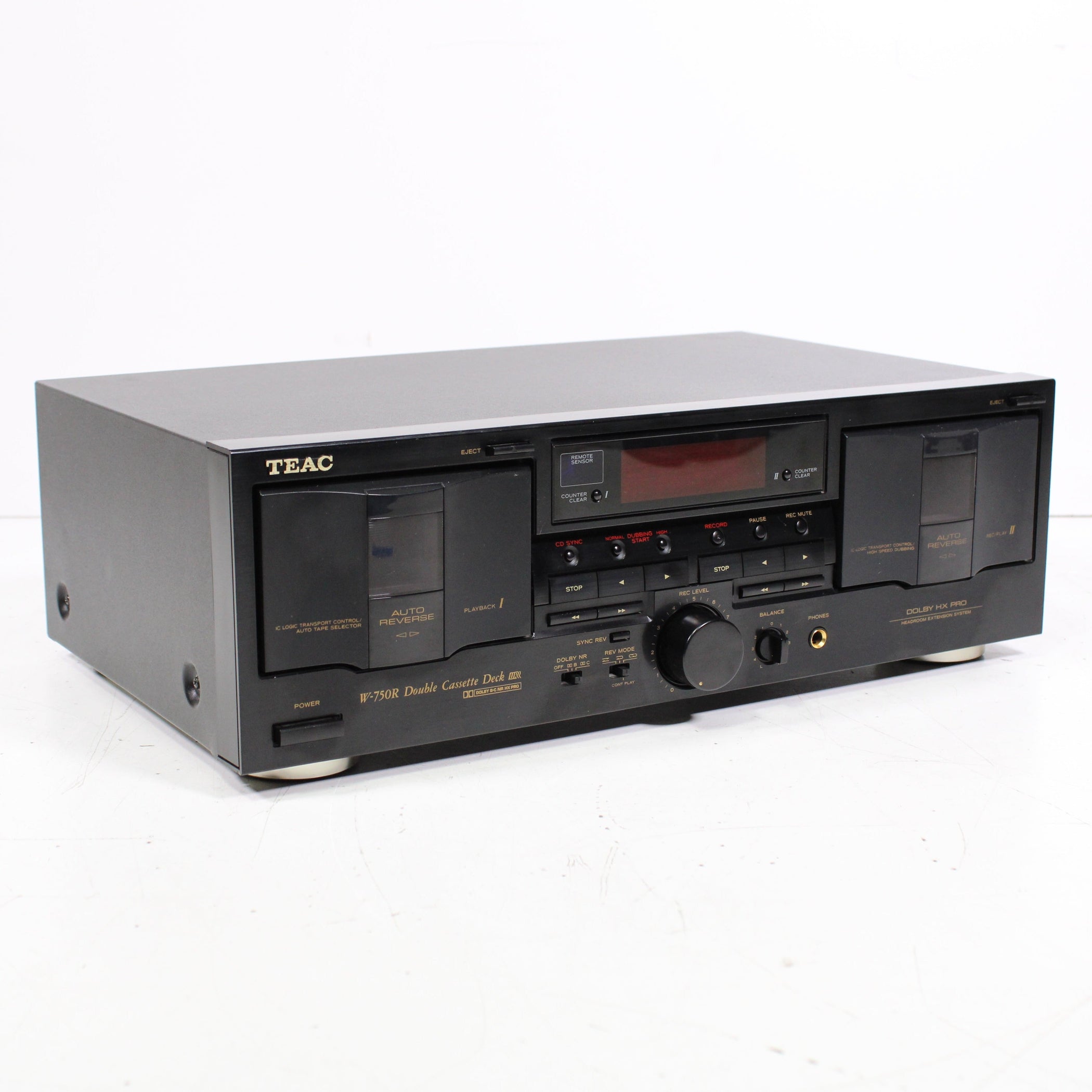 Teac W-750R Double Cassette Deck Auto Reverse, HX Pro — SpenCertified