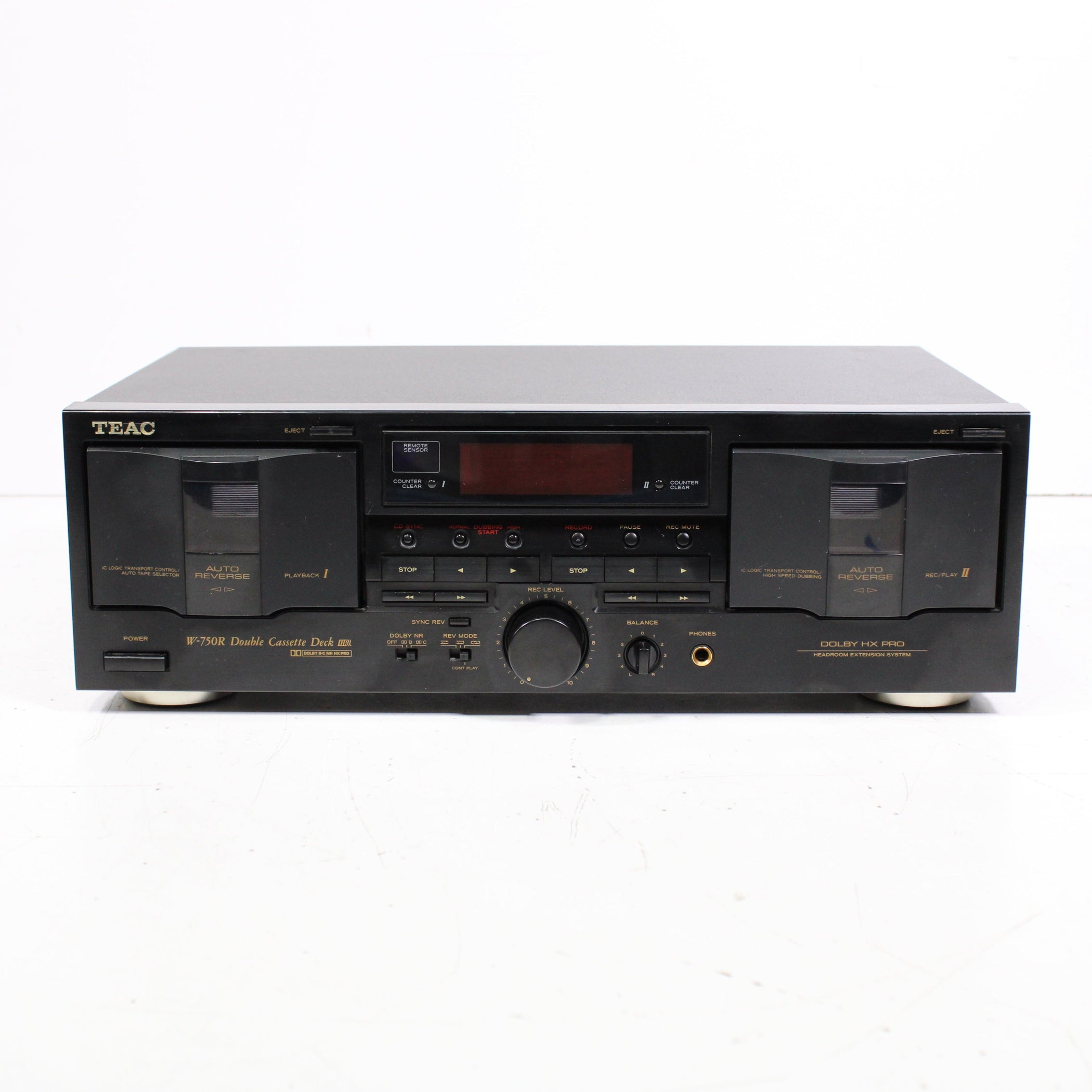 Teac W-750R Double Cassette Deck Auto Reverse, HX Pro — SpenCertified