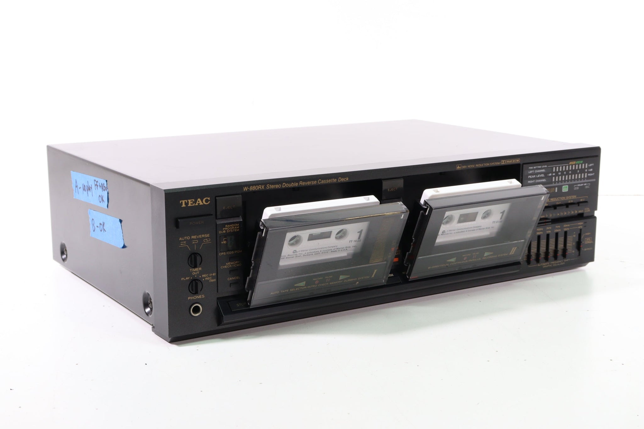Teac W-880RX Stereo Double Reverse Cassette Deck (DECK A HAS ISSUES)