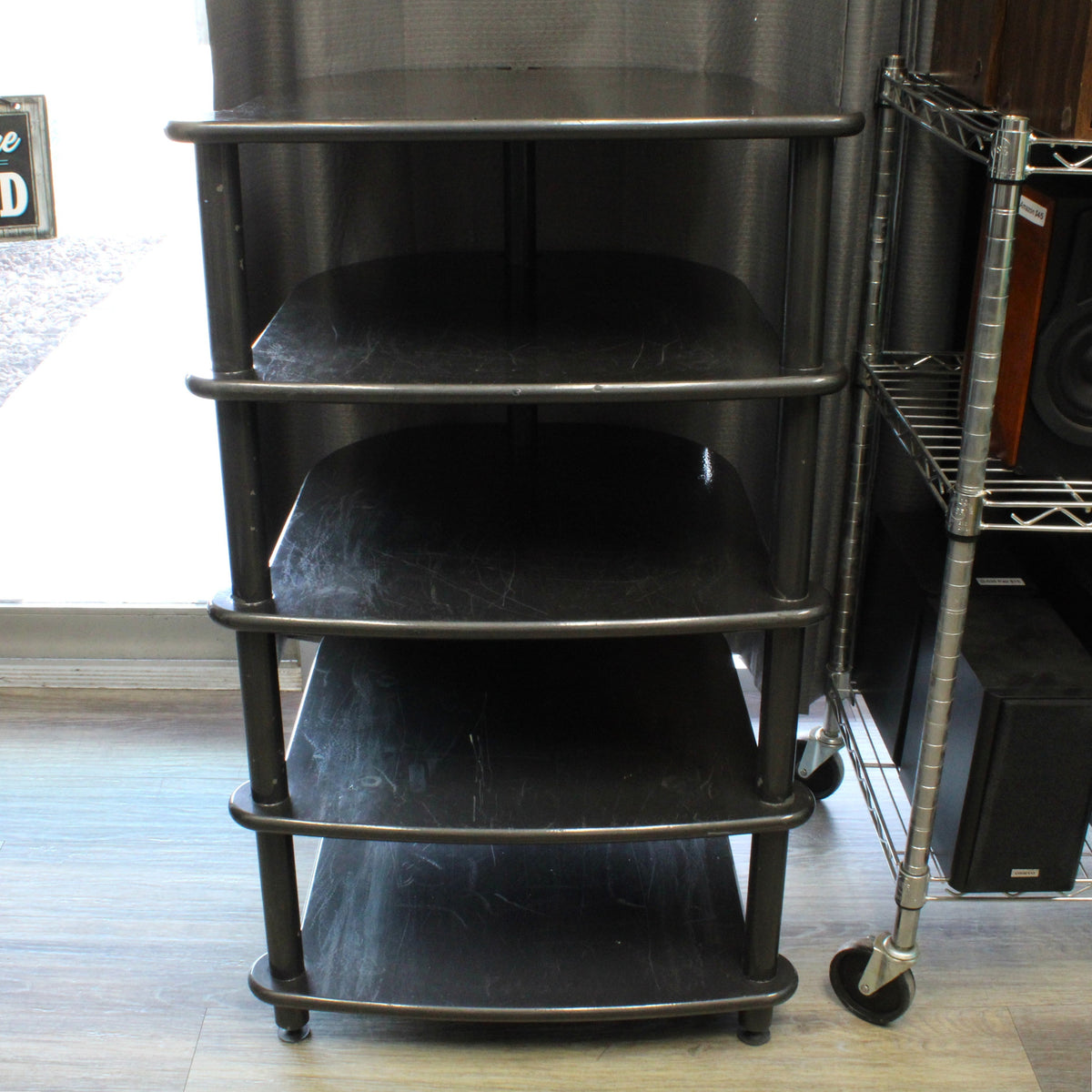 Tech Craft BEH38B-1 Audio Rack Assembled 5-Shelf Shelving Unit (Black ...