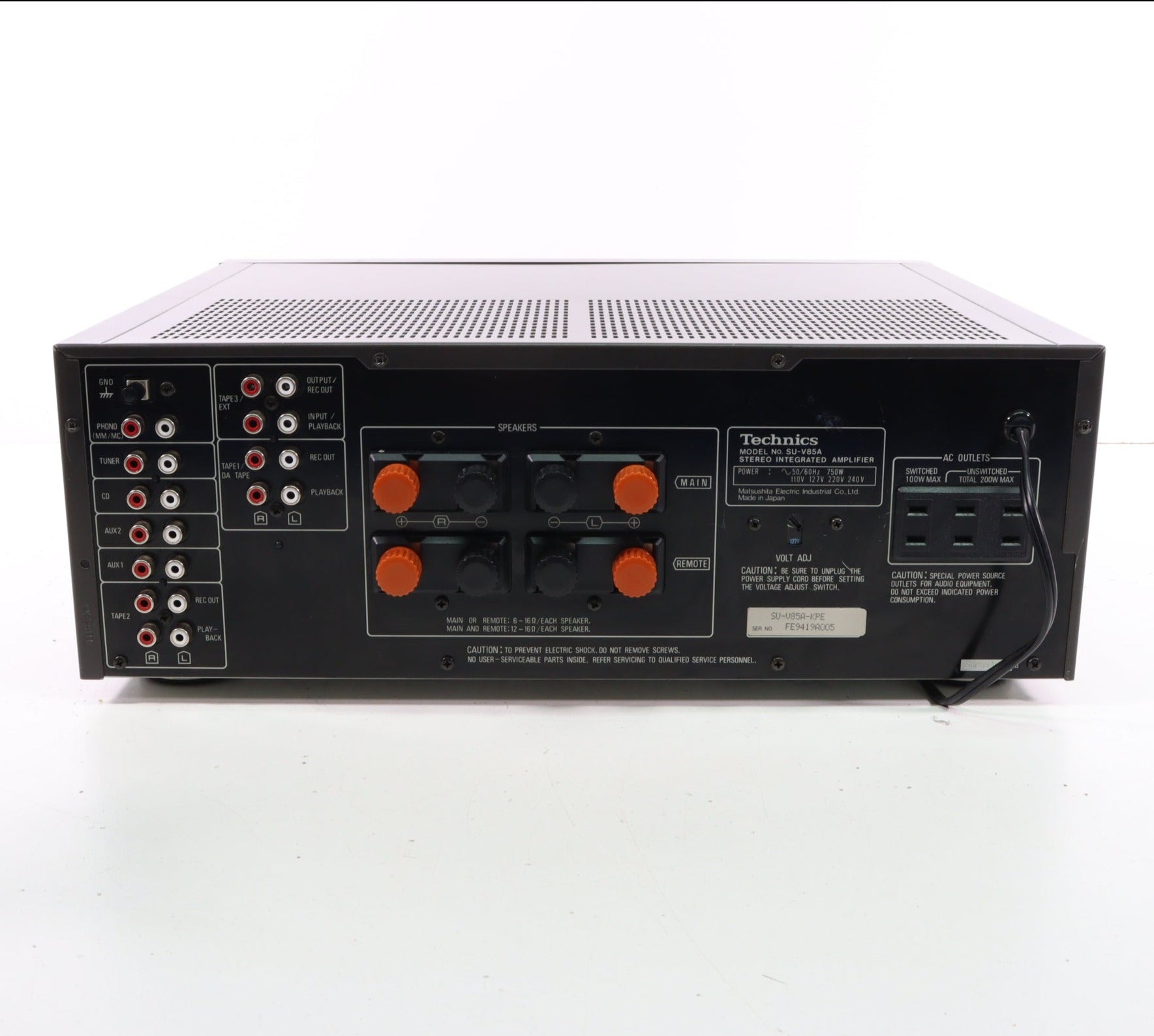 Technics SU-V85A Stereo Integrated Amplifier Made in Japan (NO REMOTE ...