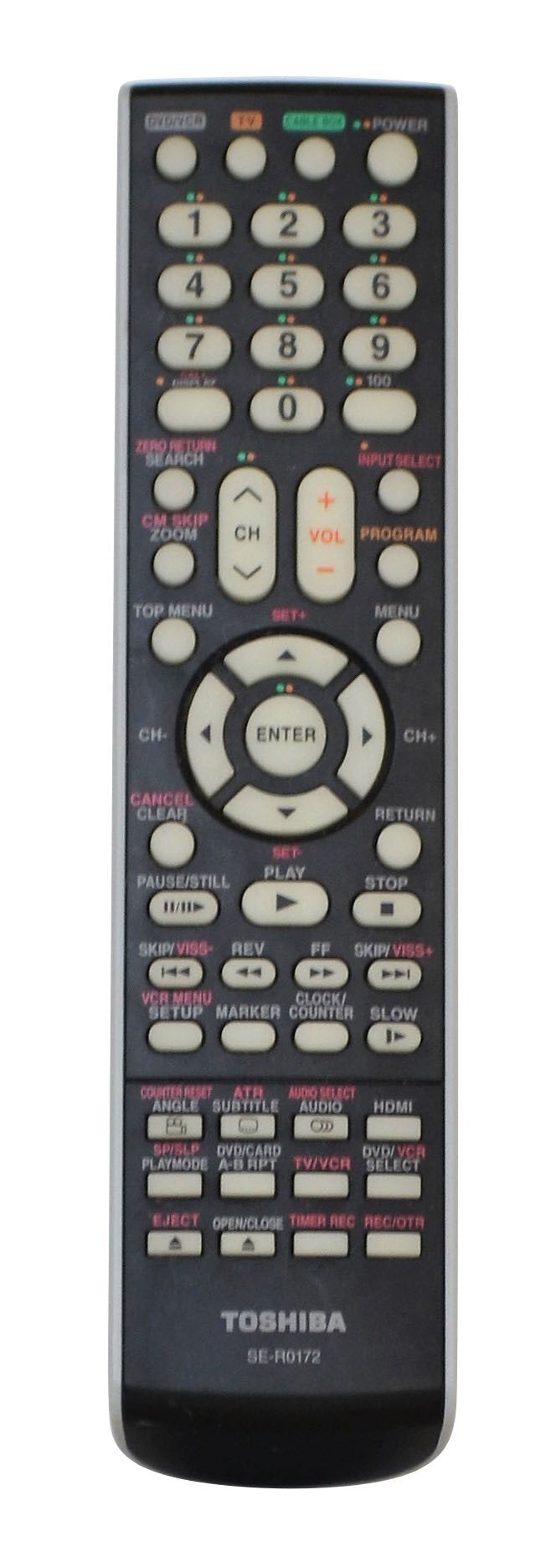 Toshiba SE-R0172 Remote Control for DVD VCR Combo Player SD-V593SU ...