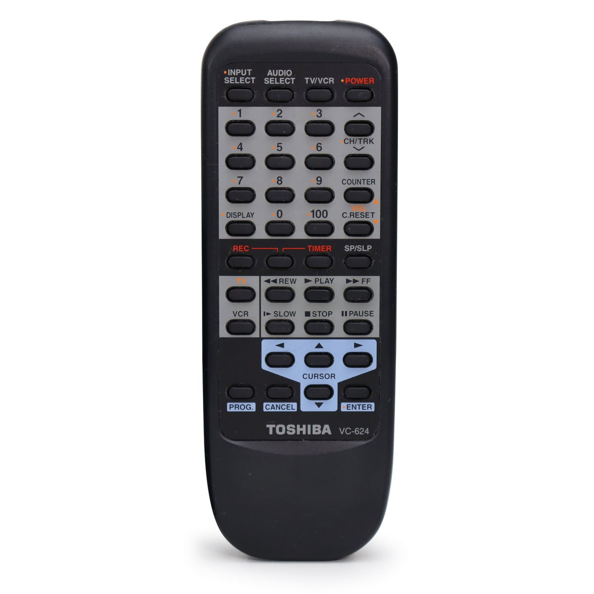 Toshiba VC-624 Remote Control for VCR W-603 and More — SpenCertified