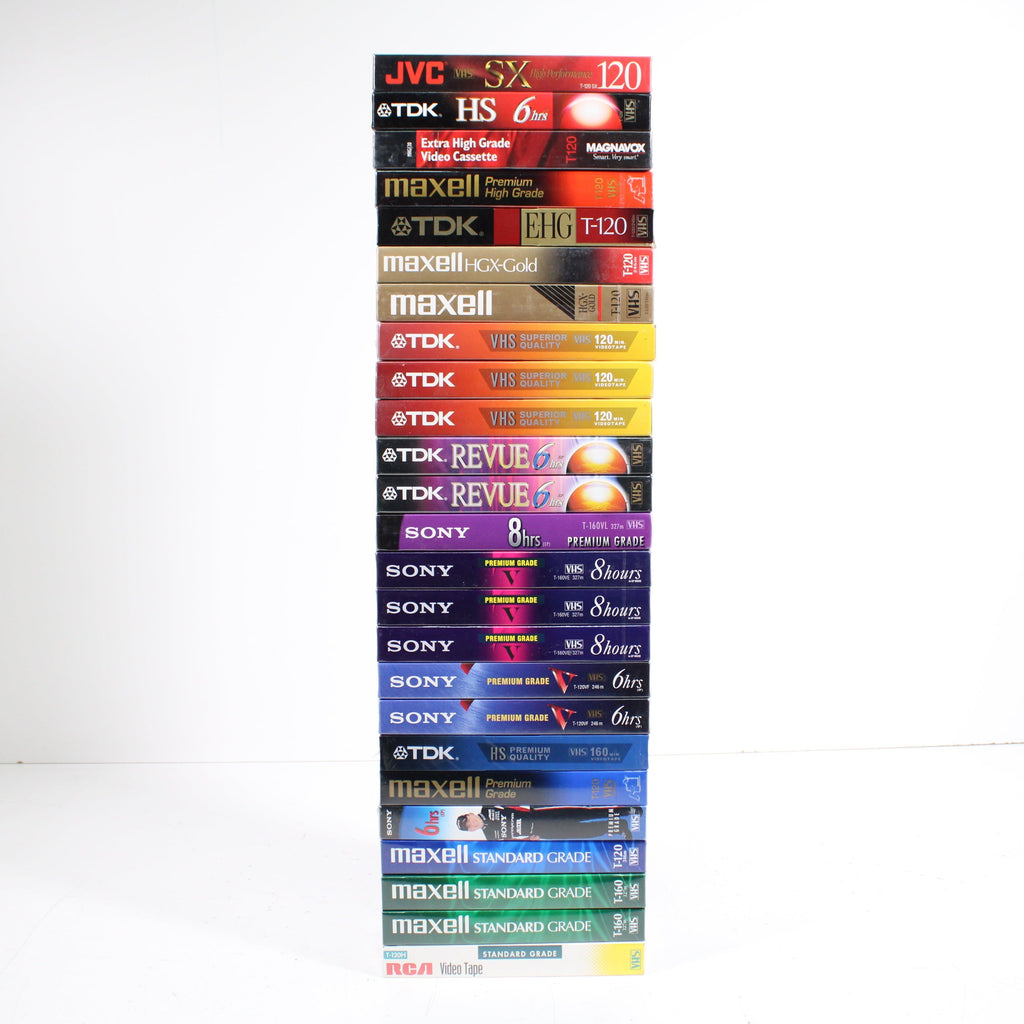 VHS Tape Bundle: Set of 25 Premium Recording Video Cassettes (BRAND NE