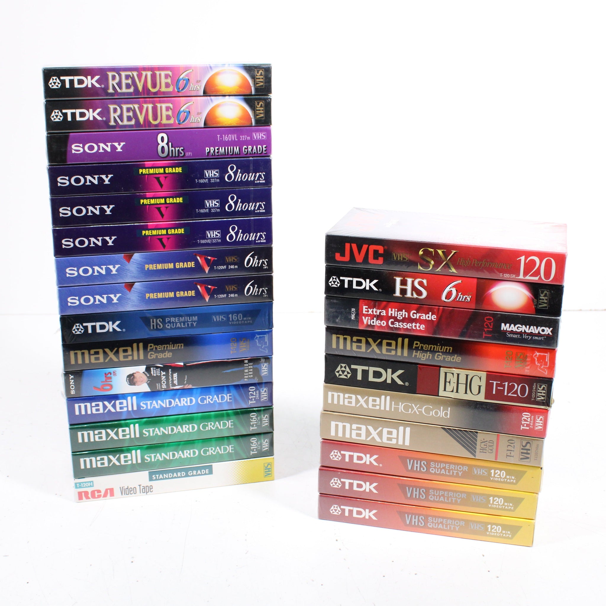 VHS Tape Bundle: Set of 25 Premium Recording Video Cassettes (BRAND NE