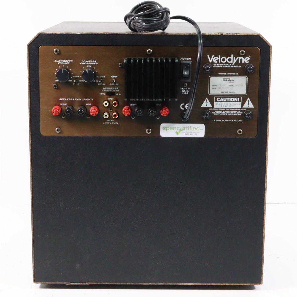 Velodyne FSR10BV FSR-Series Servo Powered Subwoofer System (NO SOUND)