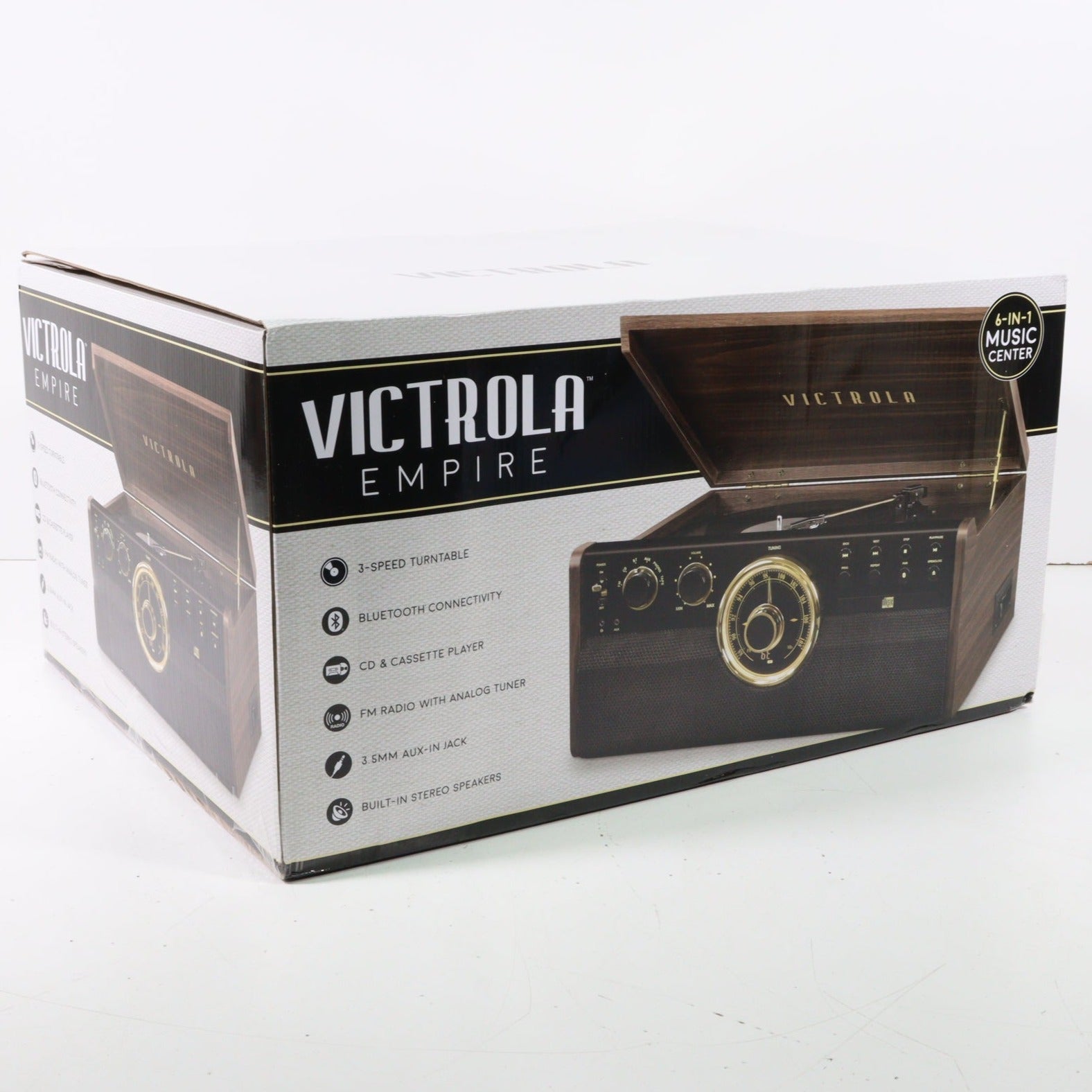 Victrola VTA-270B Empire Record Player 6-In-1 Music Center with Blueto