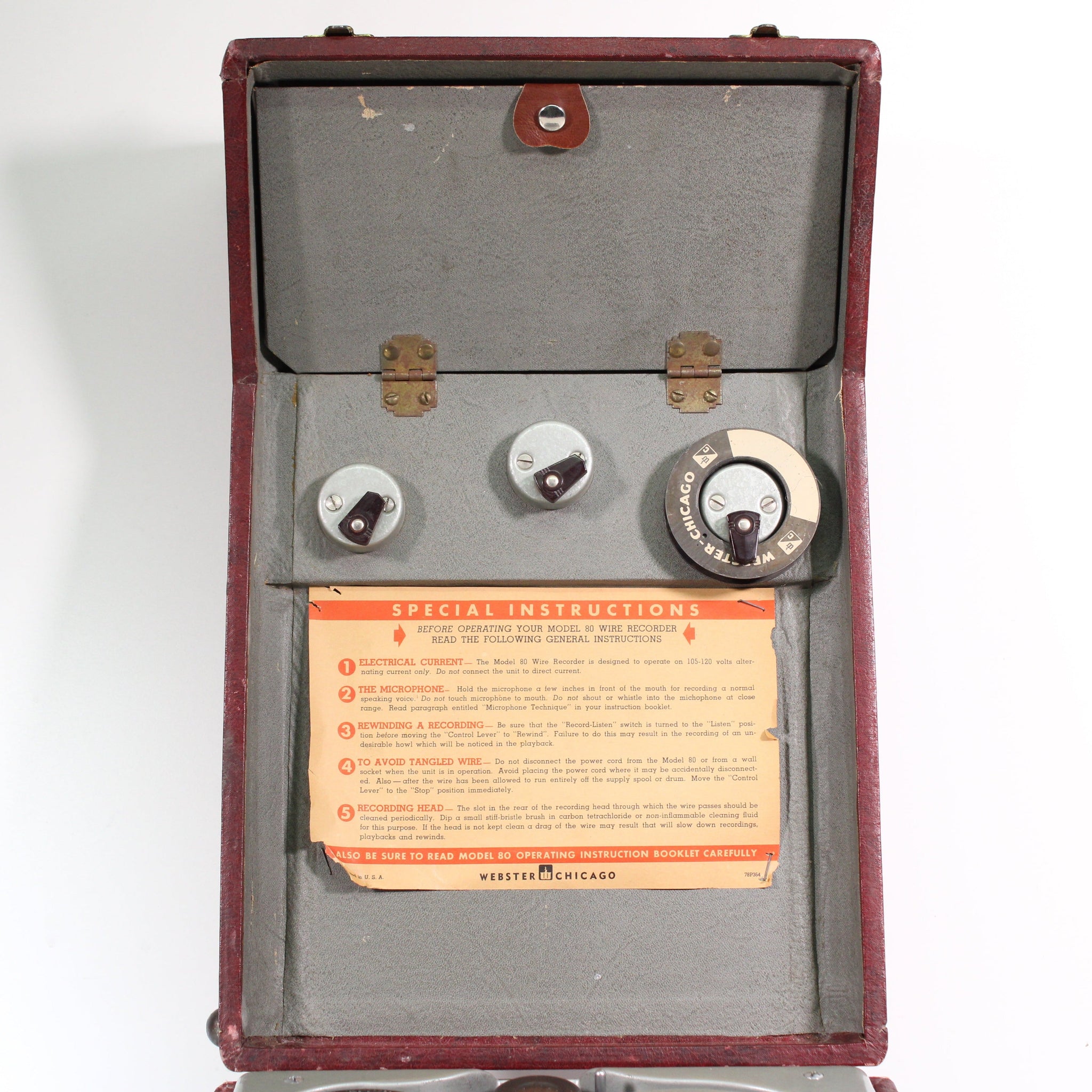 Webster Chicago 80-1 Vintage Tube Wire Recorder (AS IS)