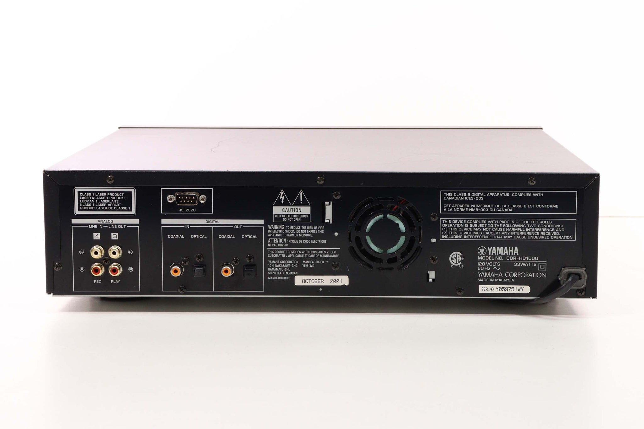 YAMAHA CDR-HD1000 Natural Sound HDD/CD Recorder (With Remote)