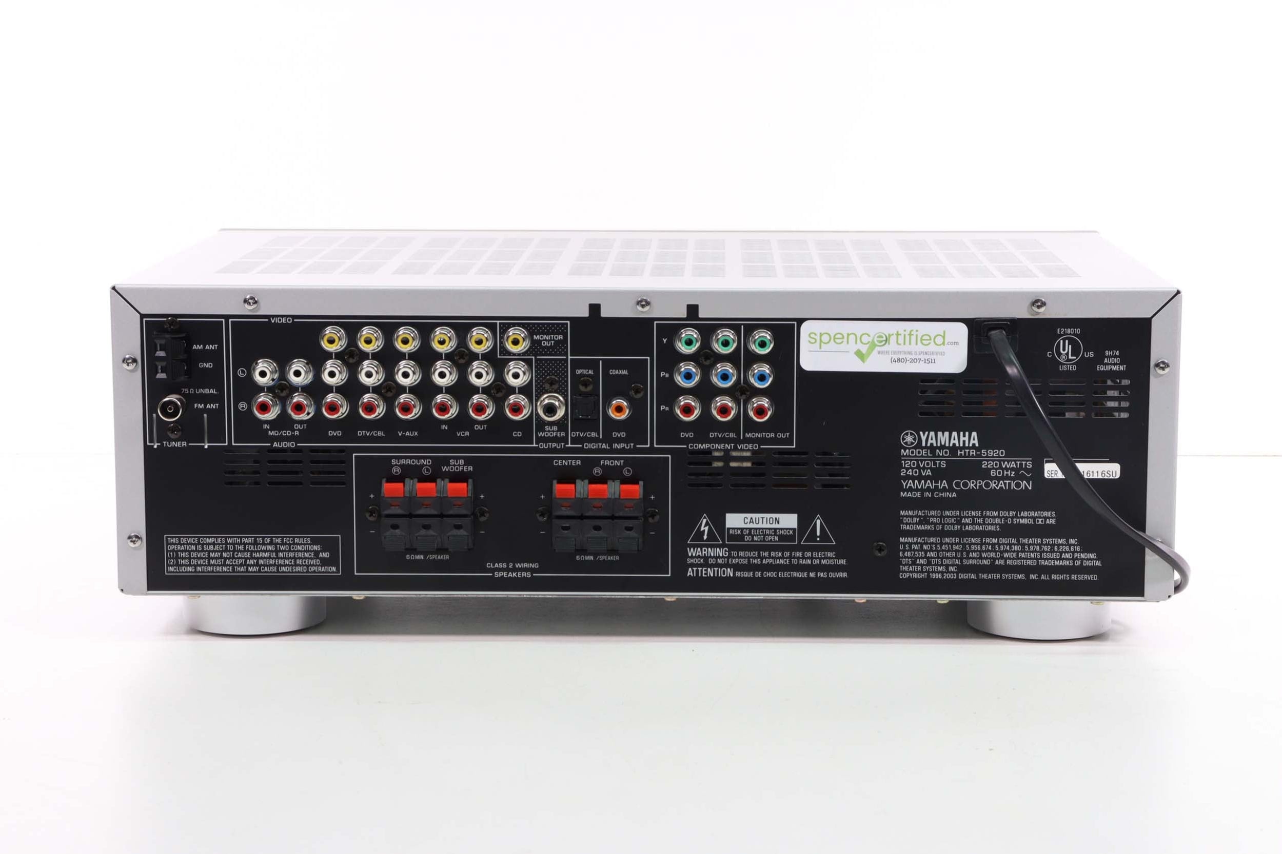 YAMAHA HTR-5920 Natural Sound AV Receiver (Silver) — SpenCertified