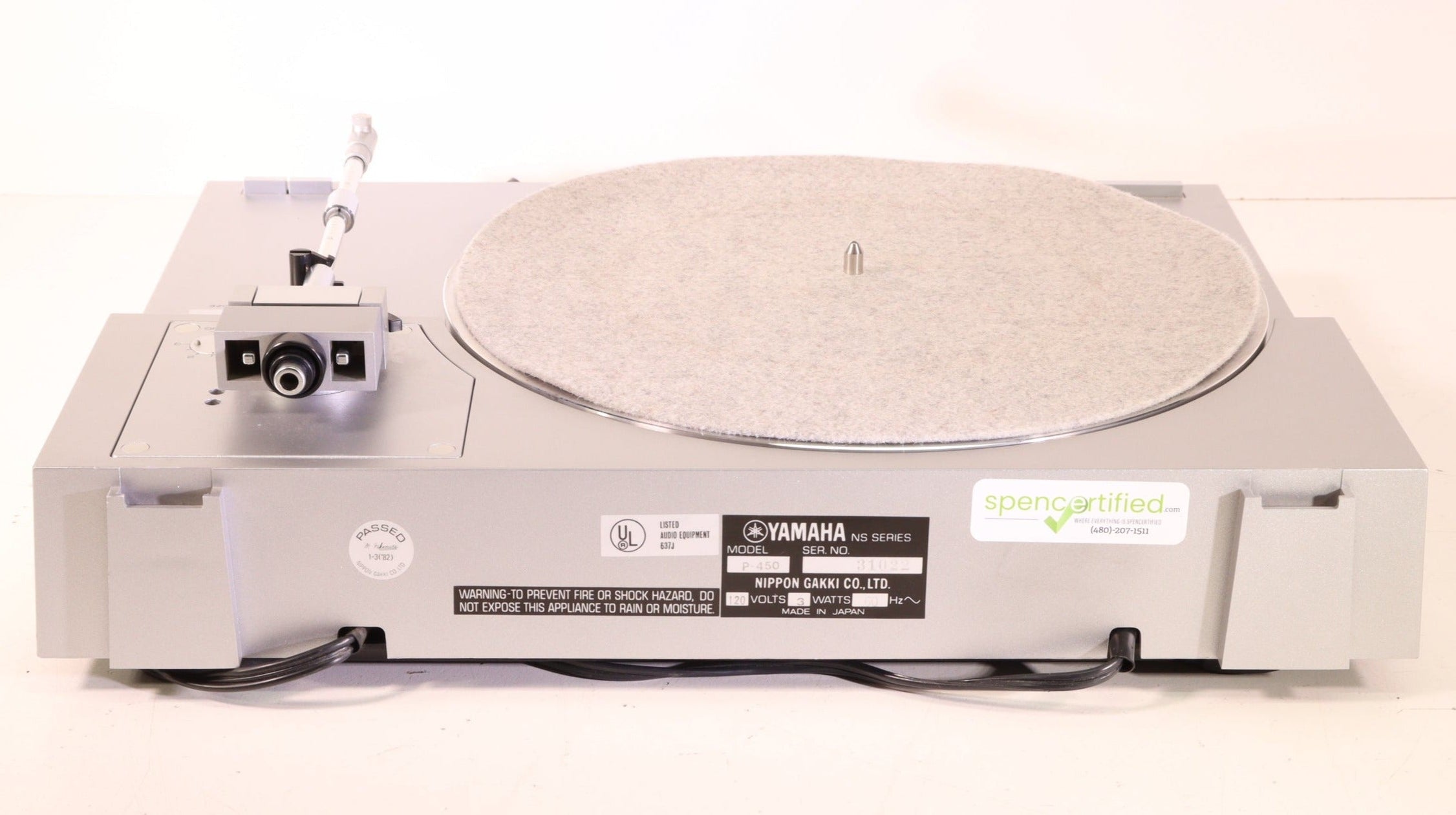 Yamaha P-450 FG Servo Fully Automatic Turntable — SpenCertified