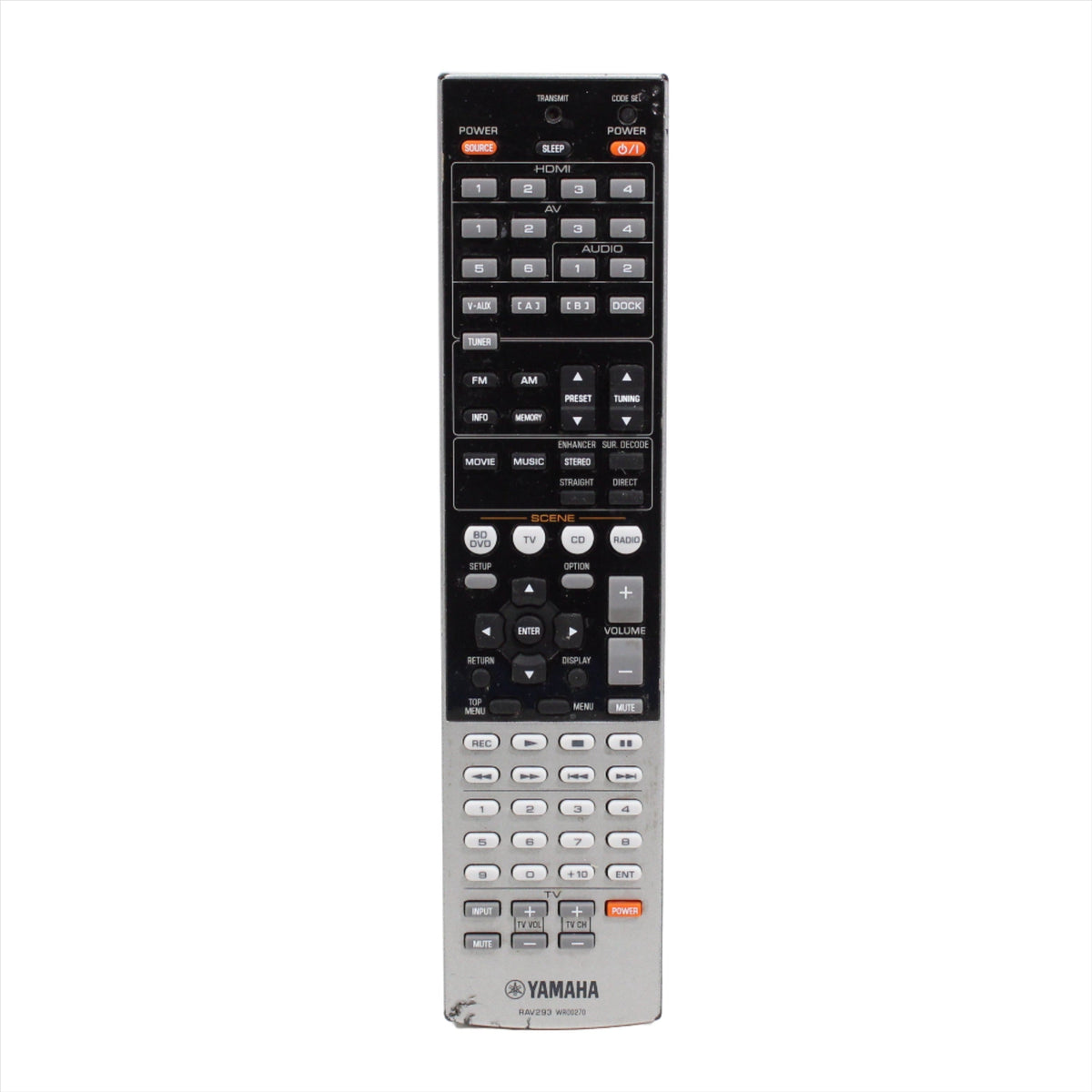 Yamaha RAV293 Remote Control for AV Receiver HTR-6240 and More ...