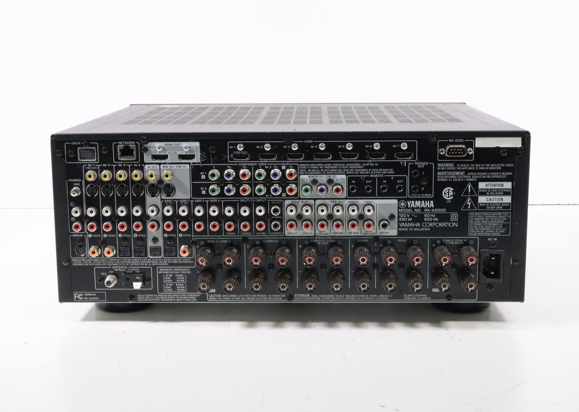Yamaha RX-A2000 Natural Sound AV Receiver with HDMI (NO REMOTE ...
