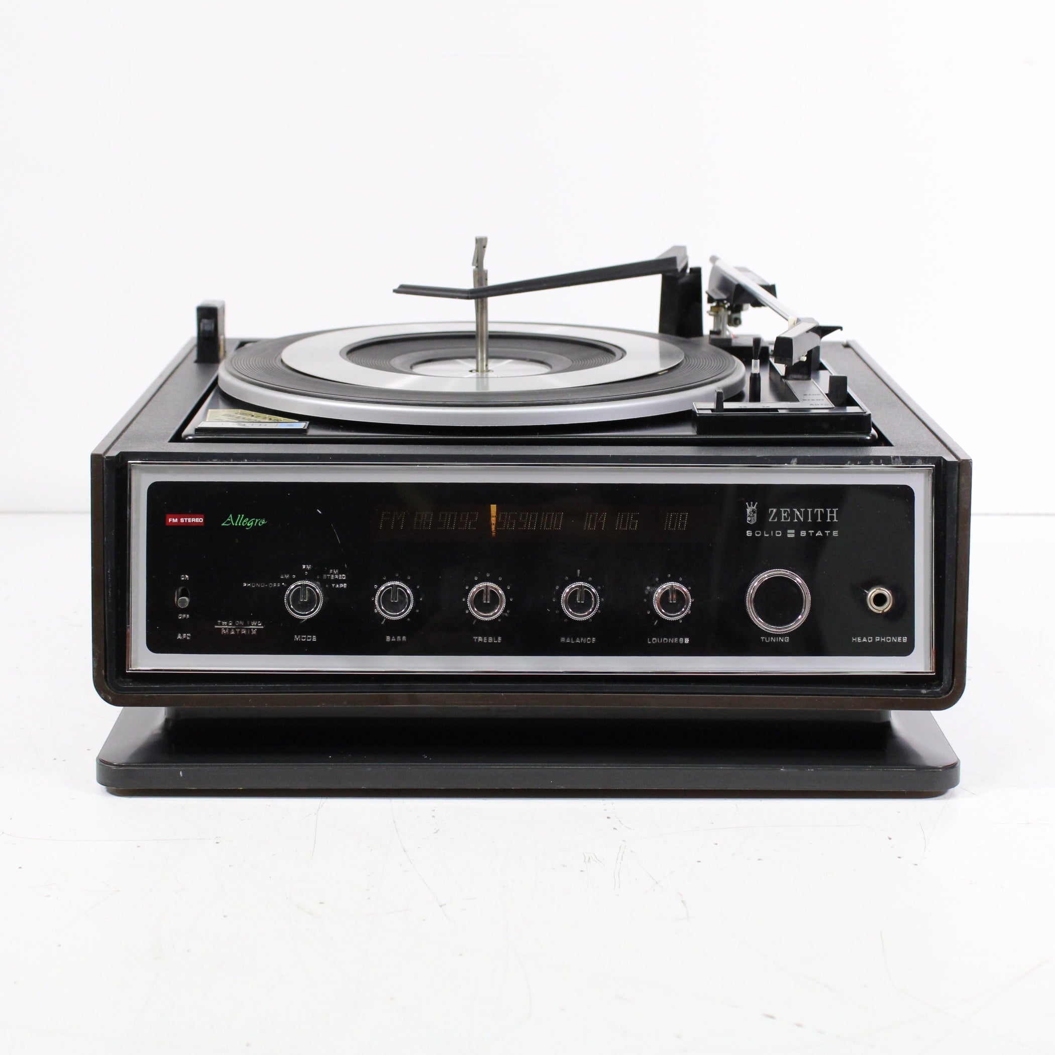 Zenith Allegro F584W 3-Speed Turntable FM Stereo System — SpenCertified