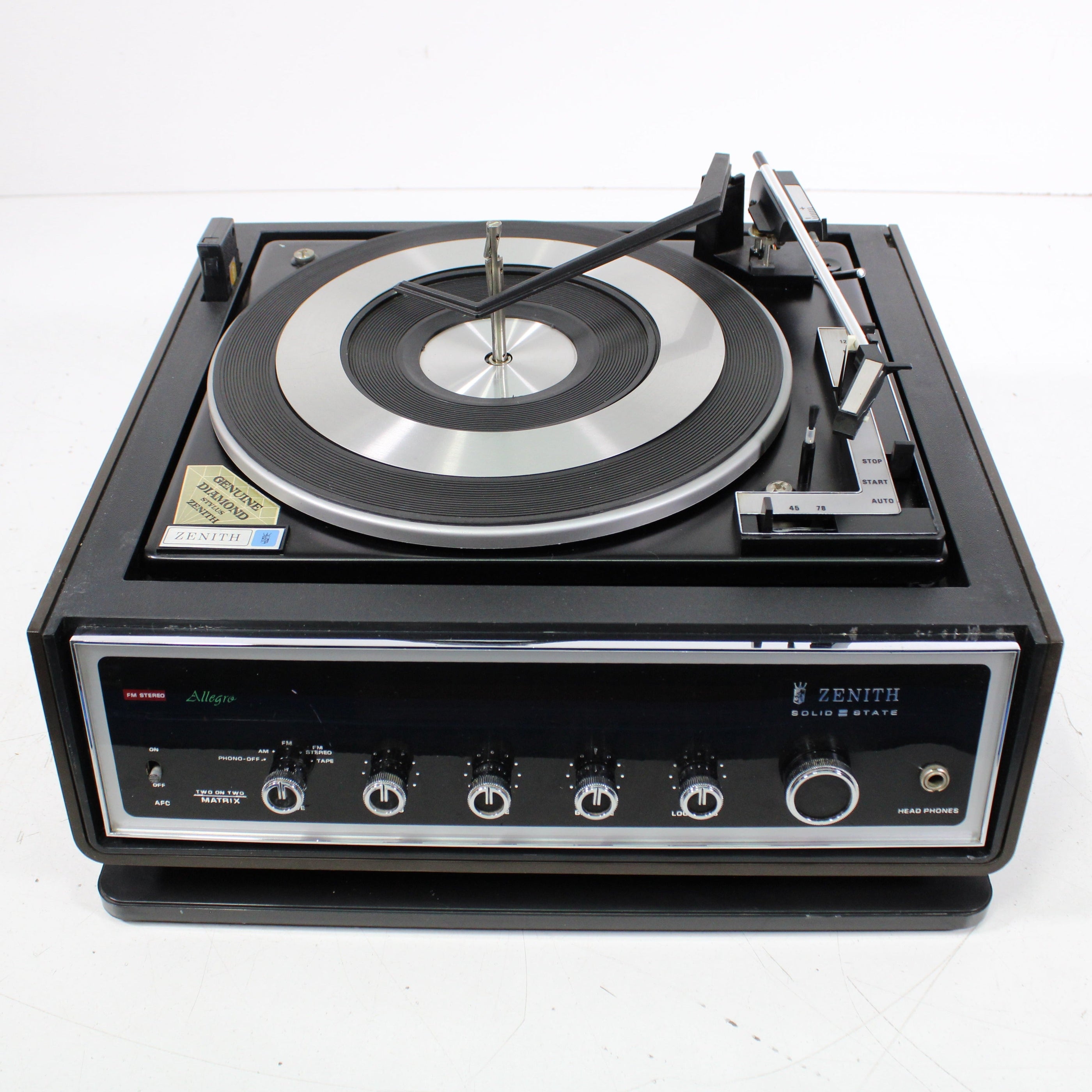 Zenith Allegro F584W 3-Speed Turntable FM Stereo System — SpenCertified