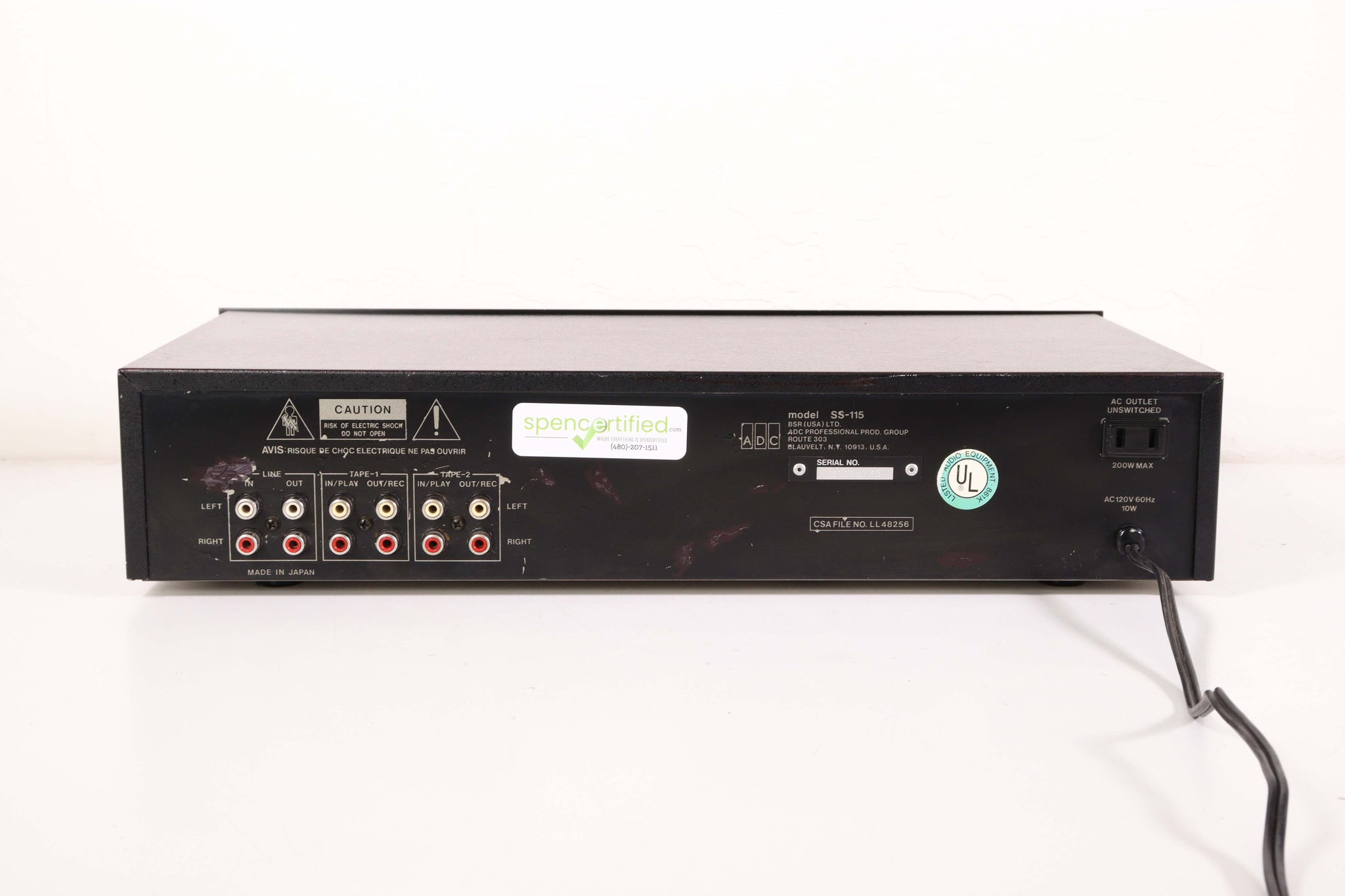 ADC Sound Shaper SS-115 10 Band Graphic Equalizer EQ System