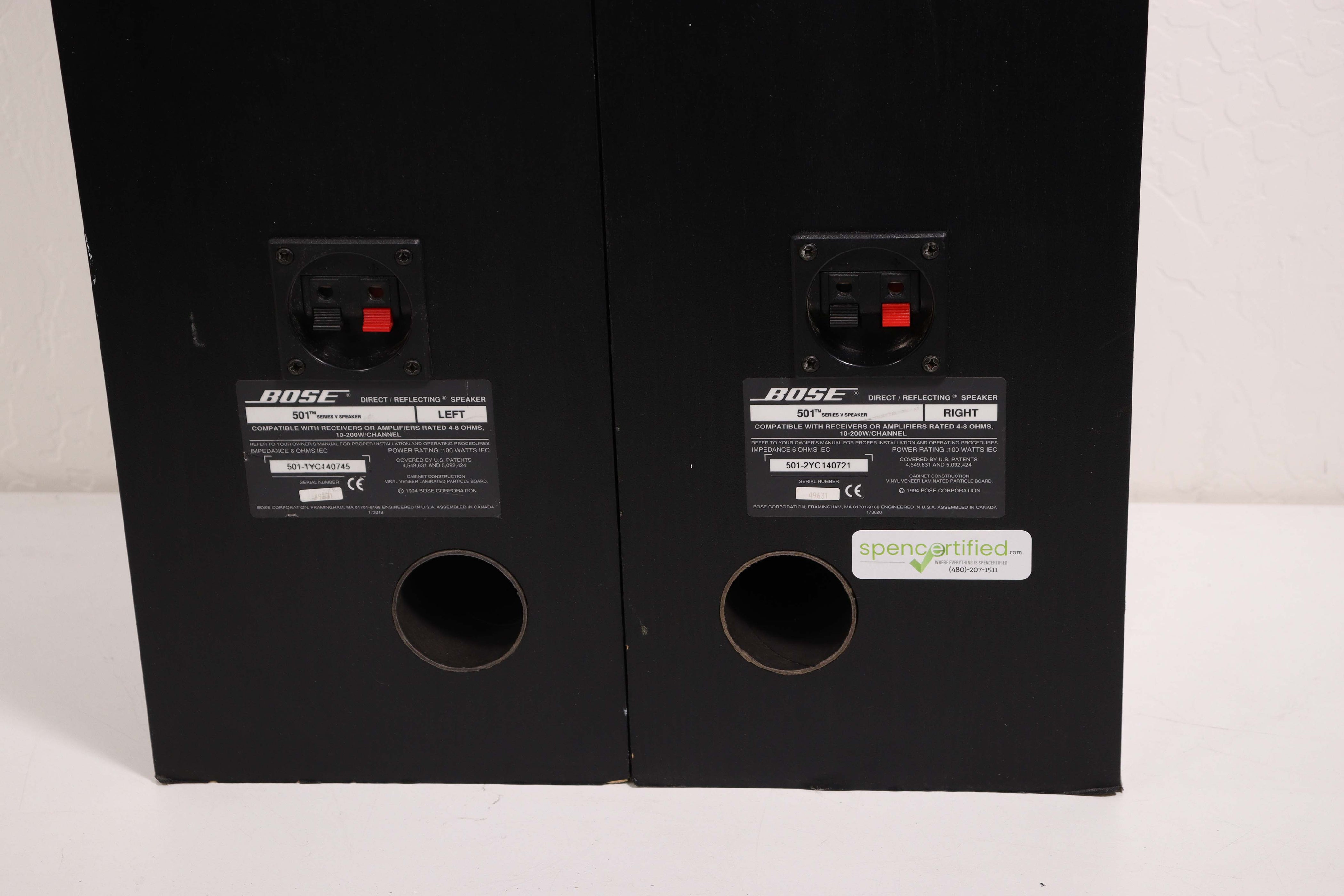 Bose 501 Series V Speaker Tower Pair Direct / Reflecting 6 Ohms 200 Wa ...