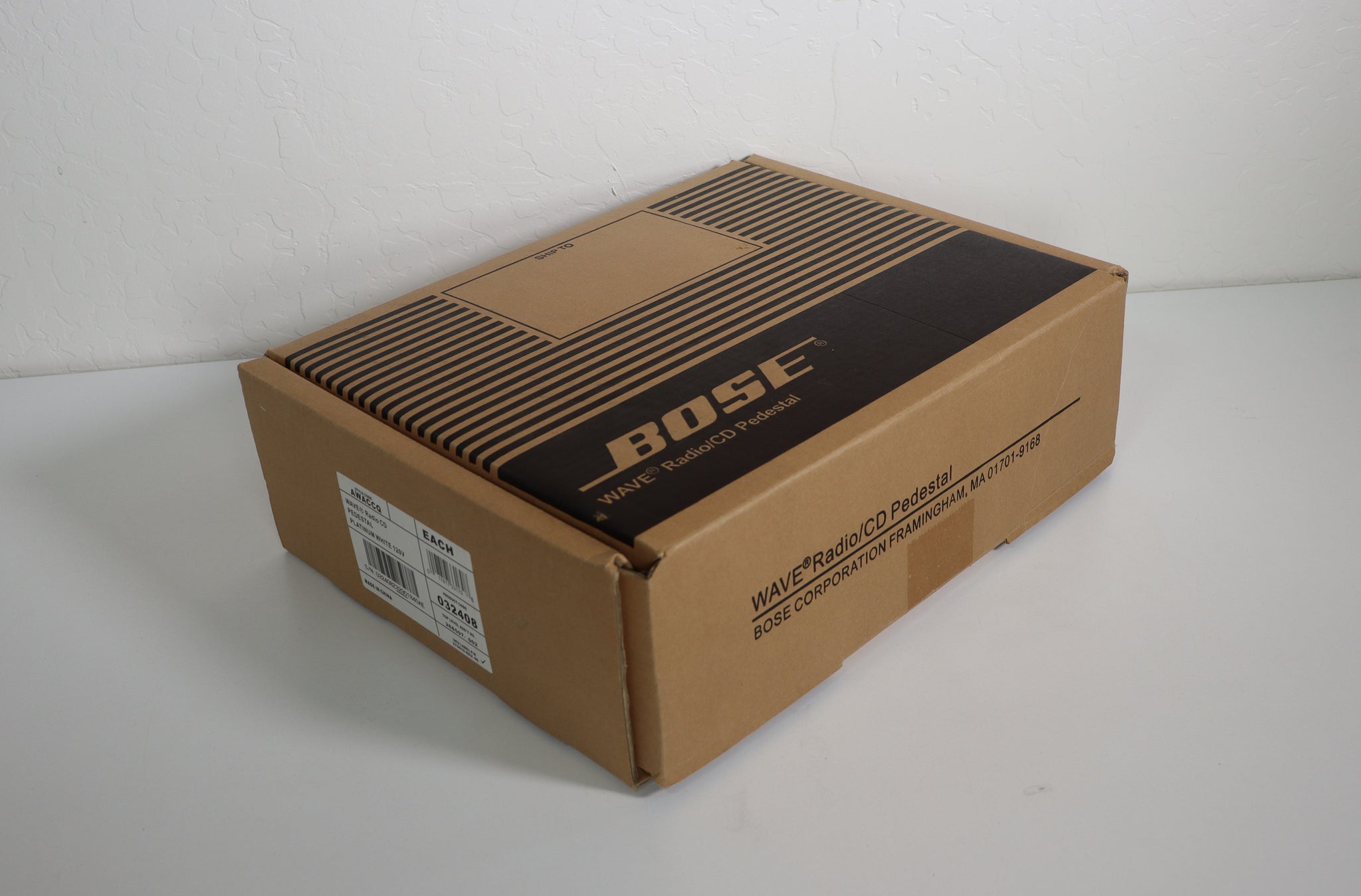 Bose Wave Radio CD AM FM Pedestal Platinum White AWACCQ Personal Home