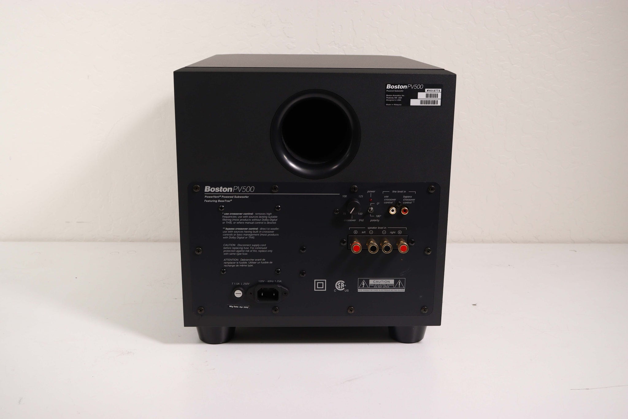 Boston PV500 PowerVent Powered Subwoofer 10 Inch Speaker