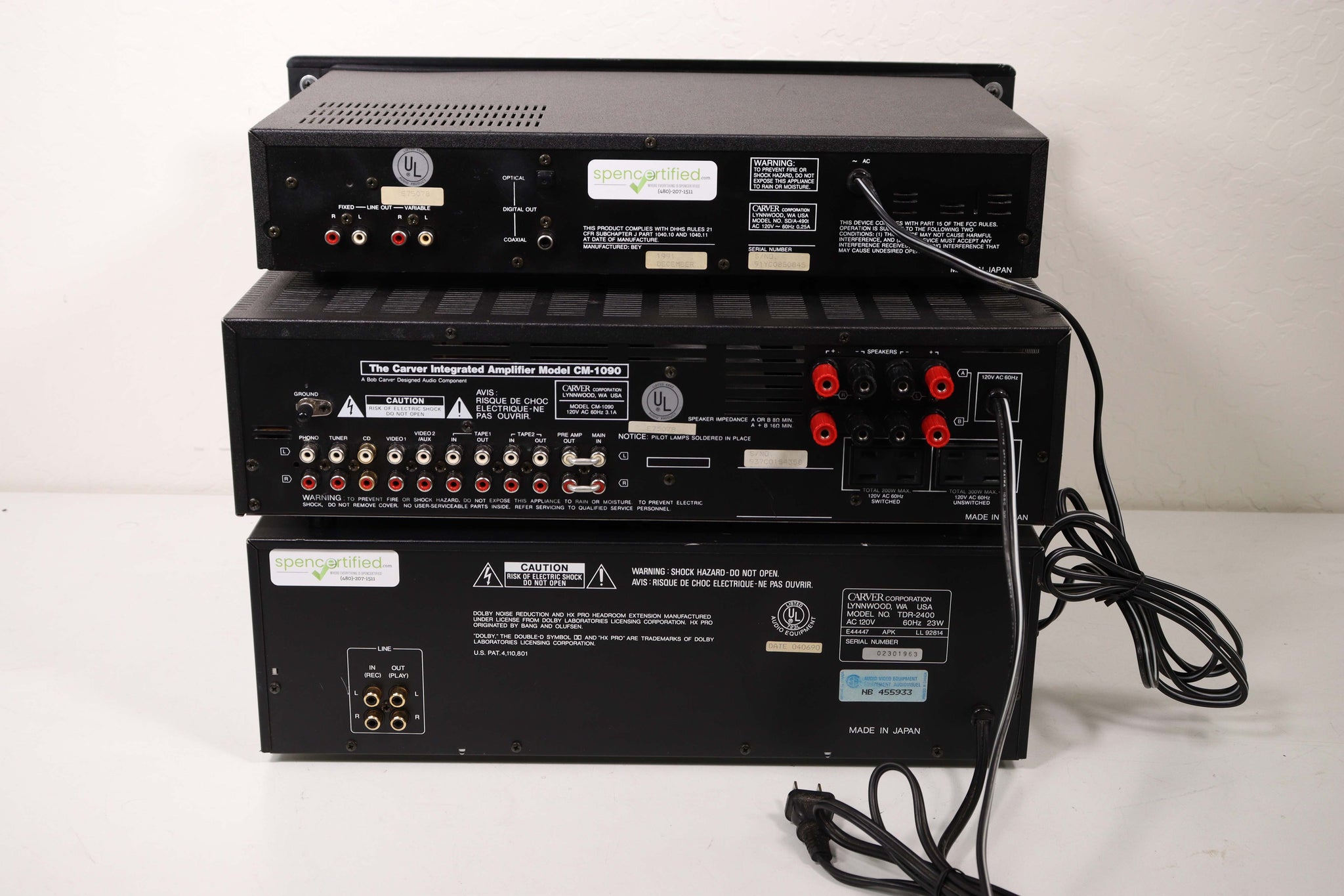 Carver Complete Rack System Bundle - CD Player + Cassette Player + Int